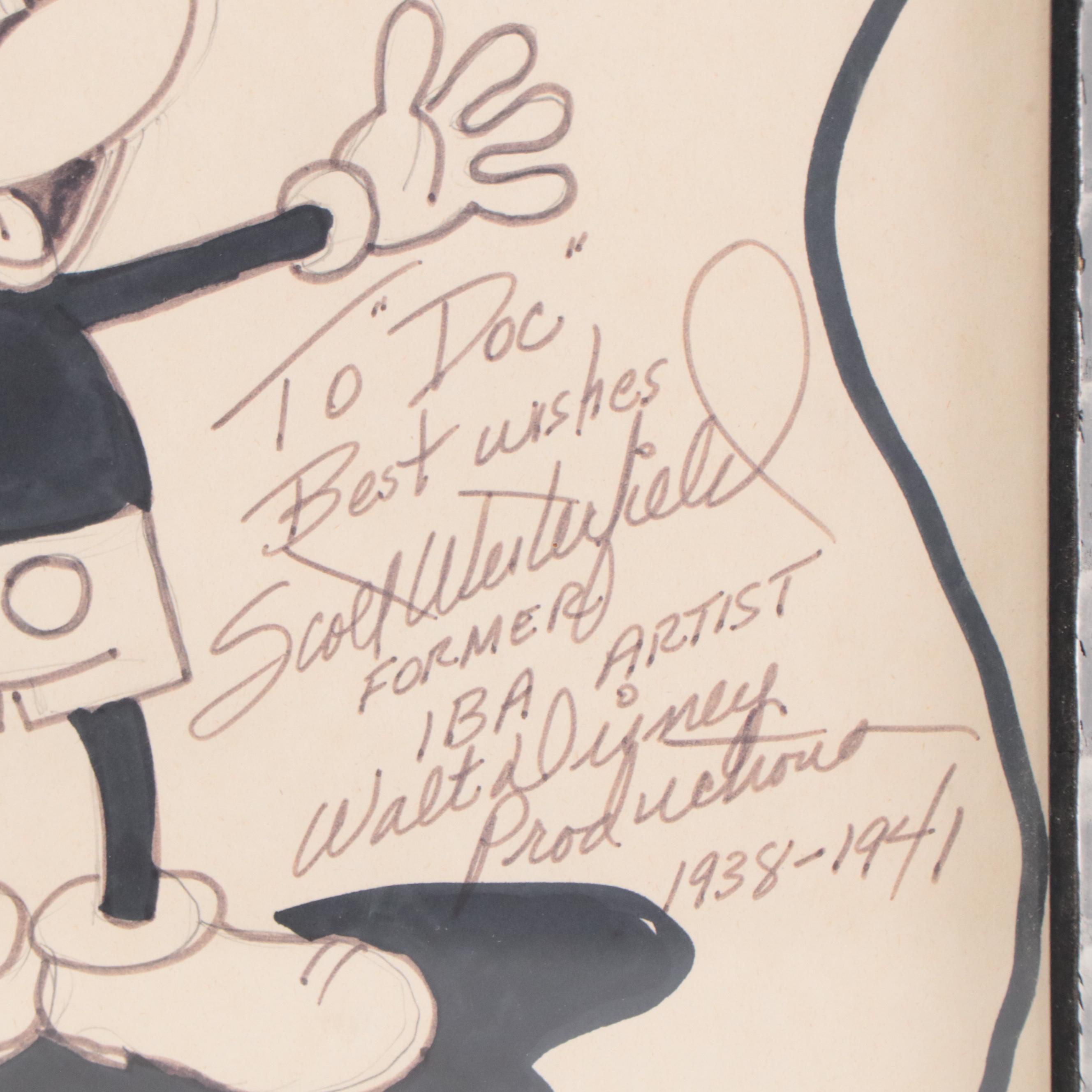 Scott Westerfeld Ink Drawing of Mickey Mouse, Circa 1945 | EBTH