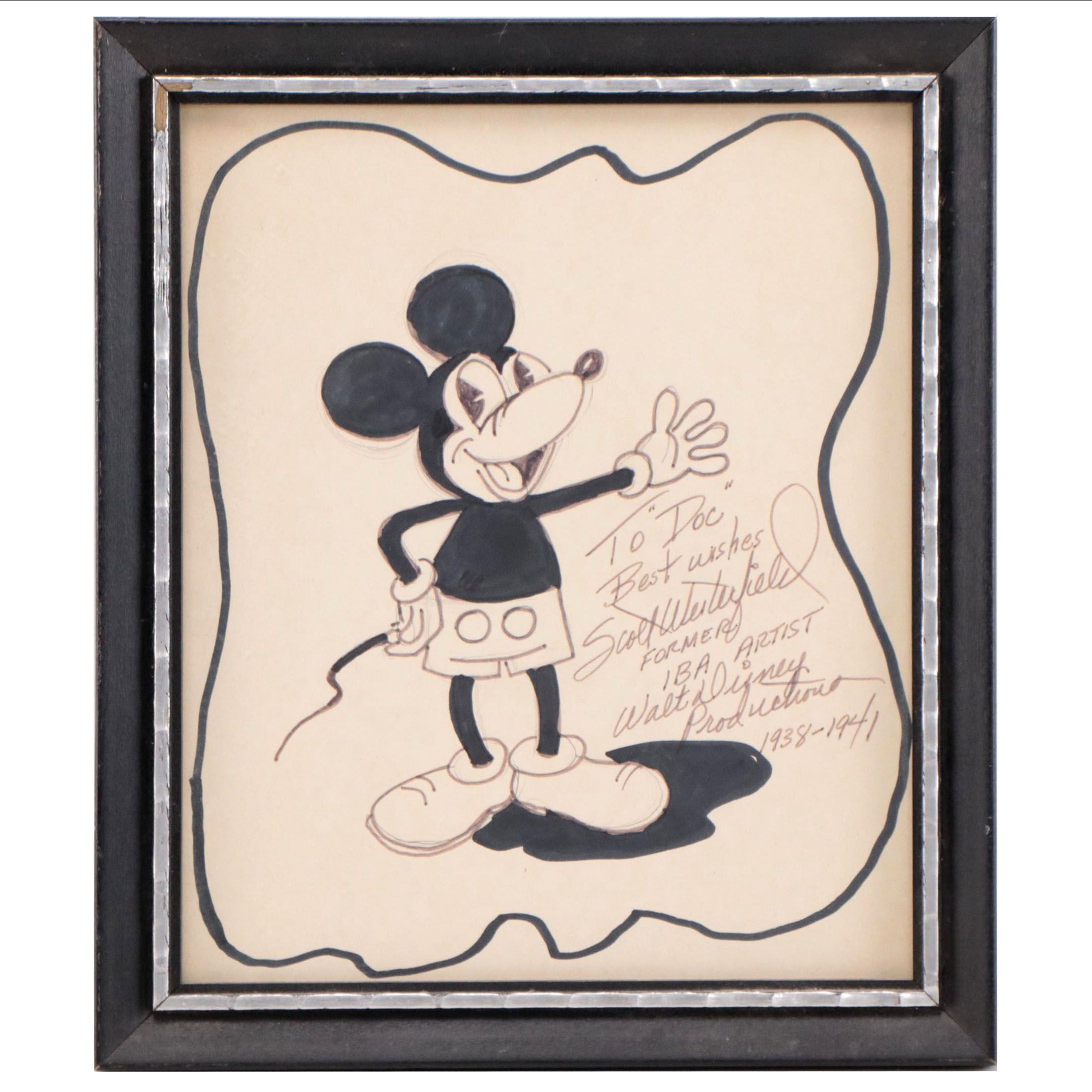 Scott Westerfeld Ink Drawing of Mickey Mouse, Circa 1945 | EBTH