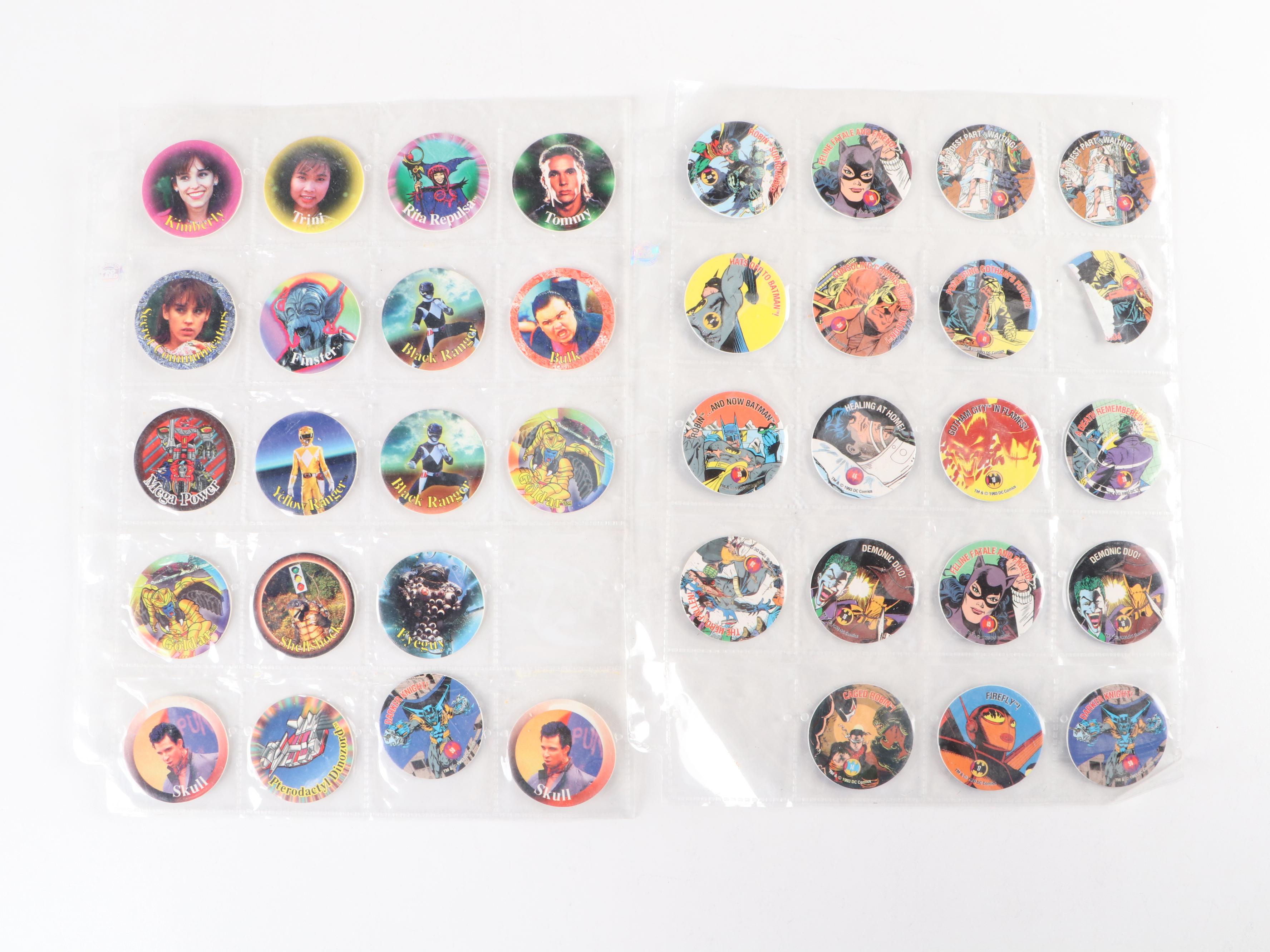 Skybox DC Comics, Power Rangers, and More Collectible Pogs, Late 20th ...