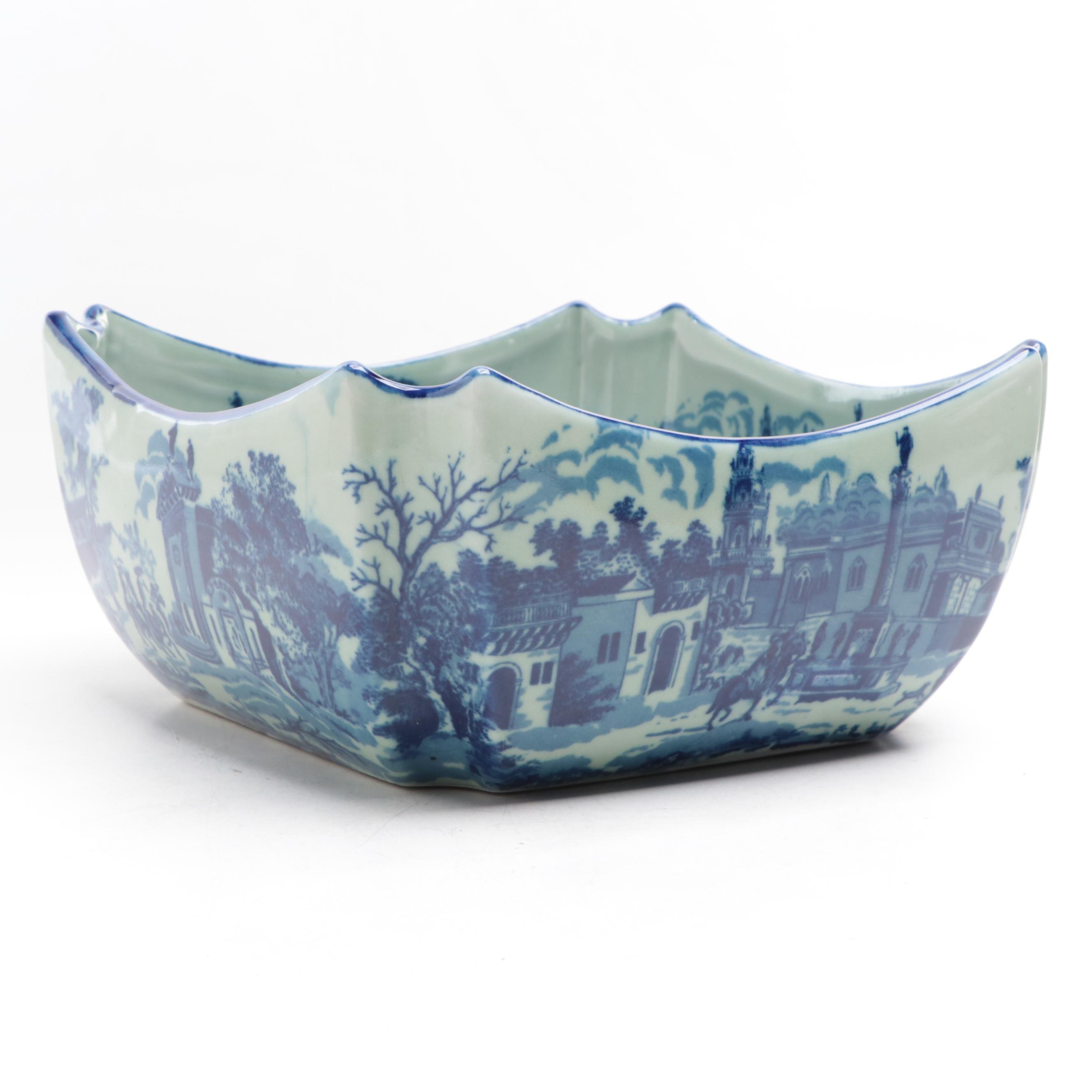 Victoria Ware Ironstone Blue Transferware Bowl, Late 20th Century | EBTH