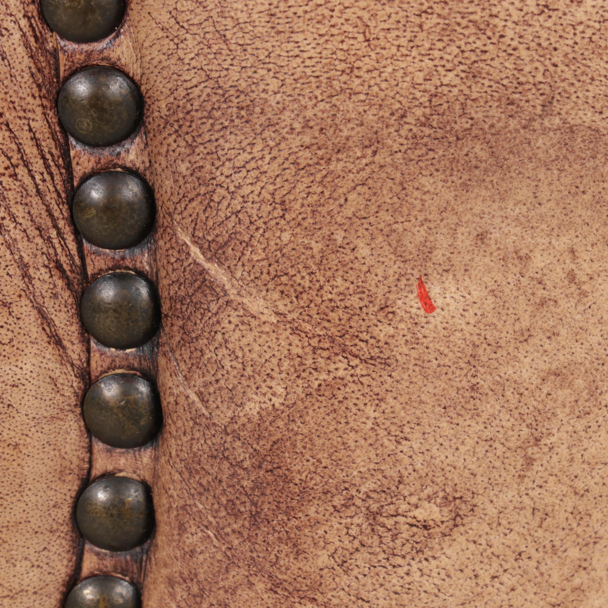 Eichholtz "Chamberlain" Channel-Back and Brass-Tacked Leather Wingback ...