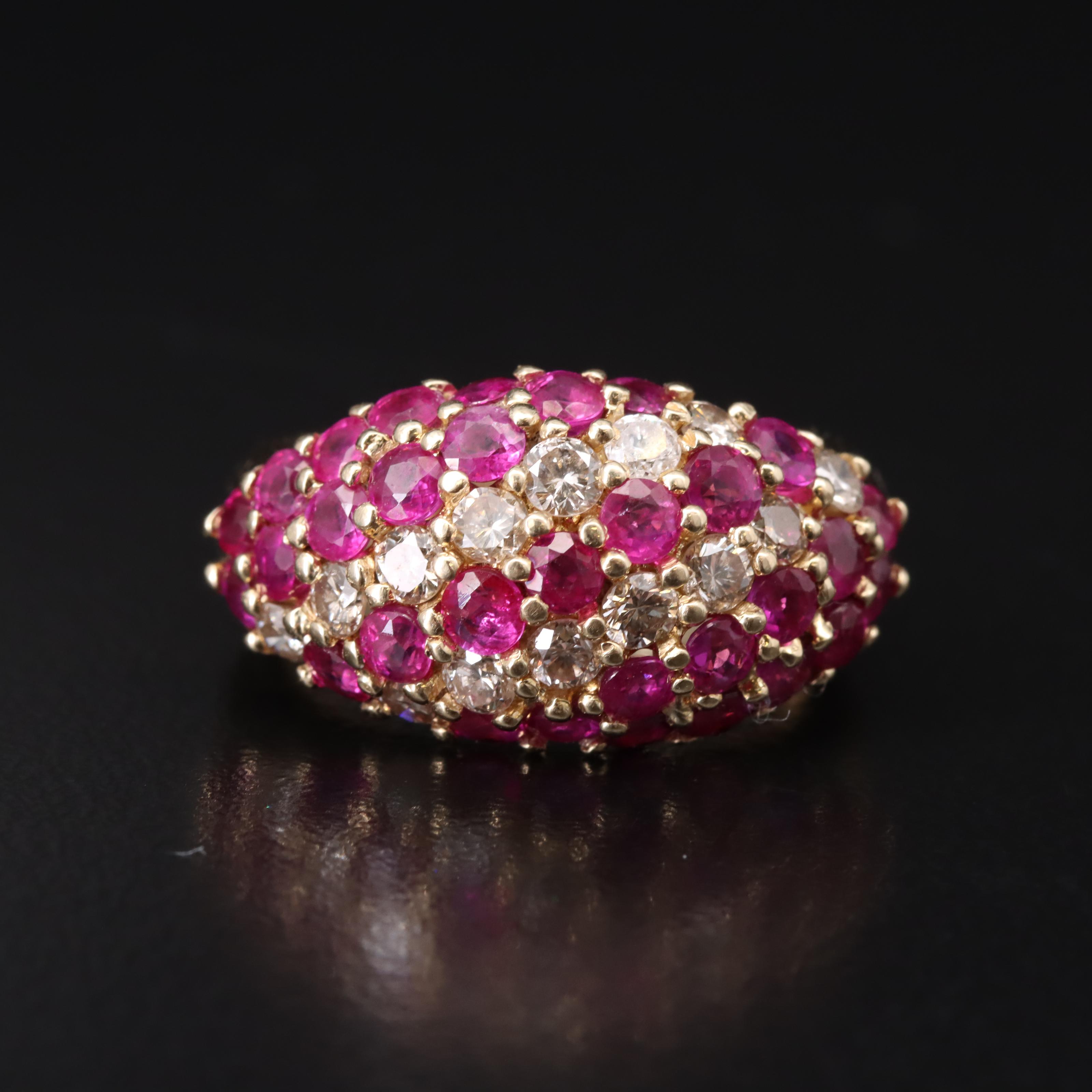 14K Diamond and Ruby Dome Ring | EBTH
