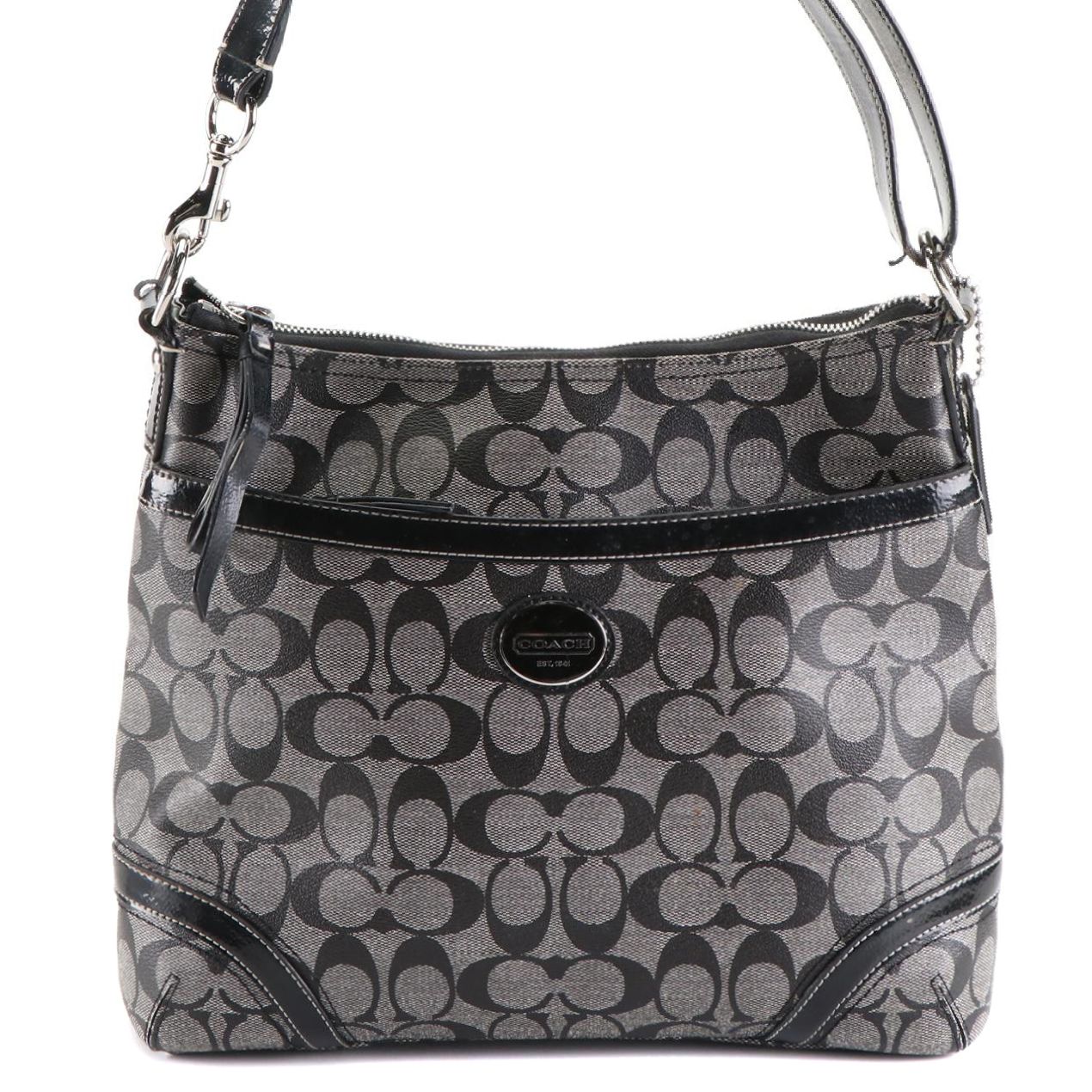 Coach Shoulder Bag in Signature Coated Canvas and Patent Leather | EBTH
