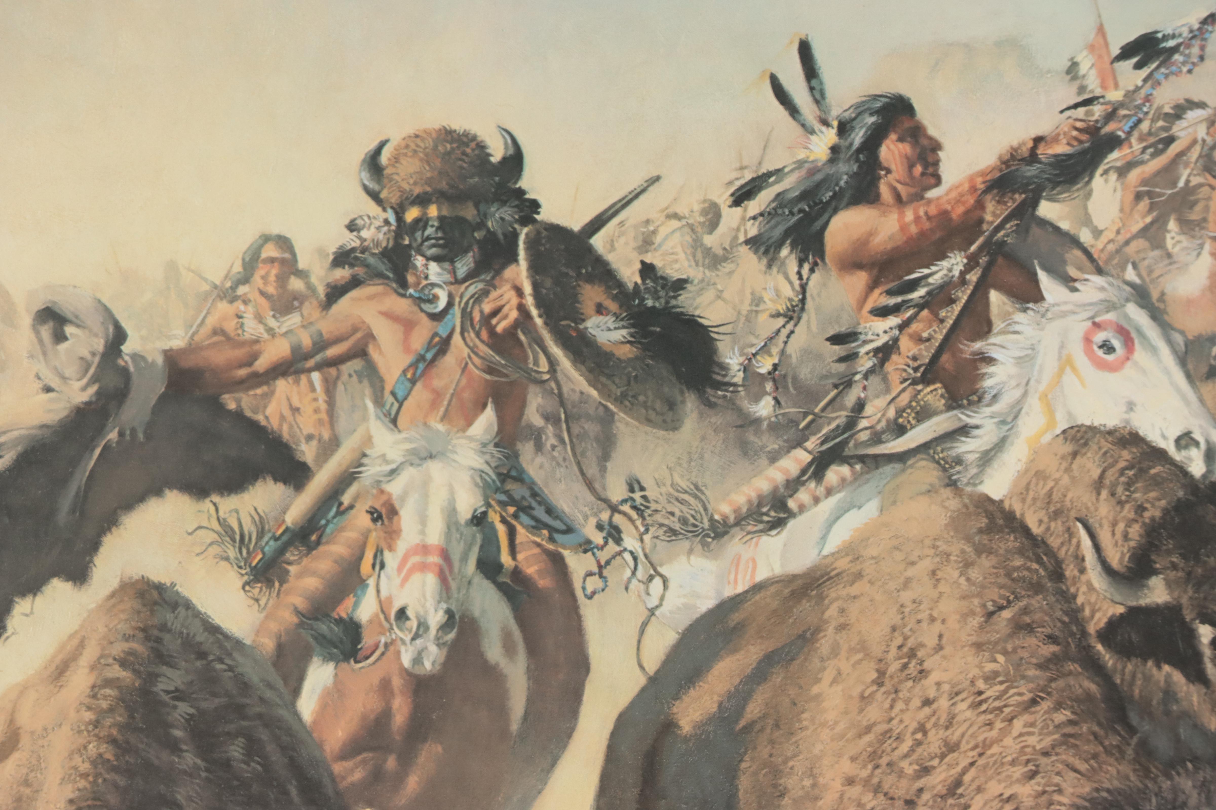 Frank McCarthy Offset Lithograph "Attack on the Wagon Train," 1982 | EBTH