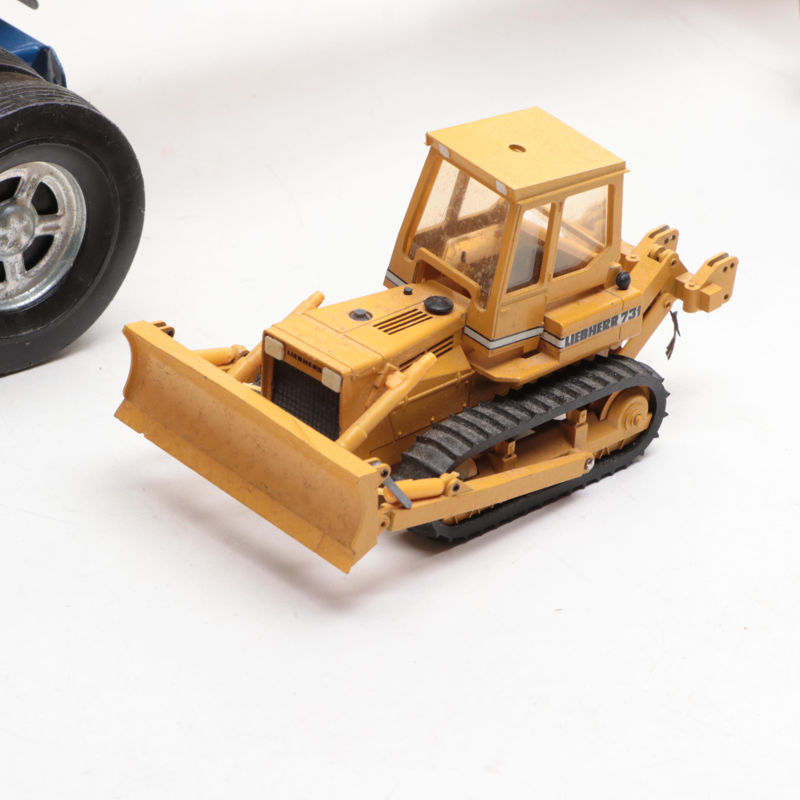 Ford Pressed Steel Toy Backhoe and Excavator, Structo Truck and Other ...