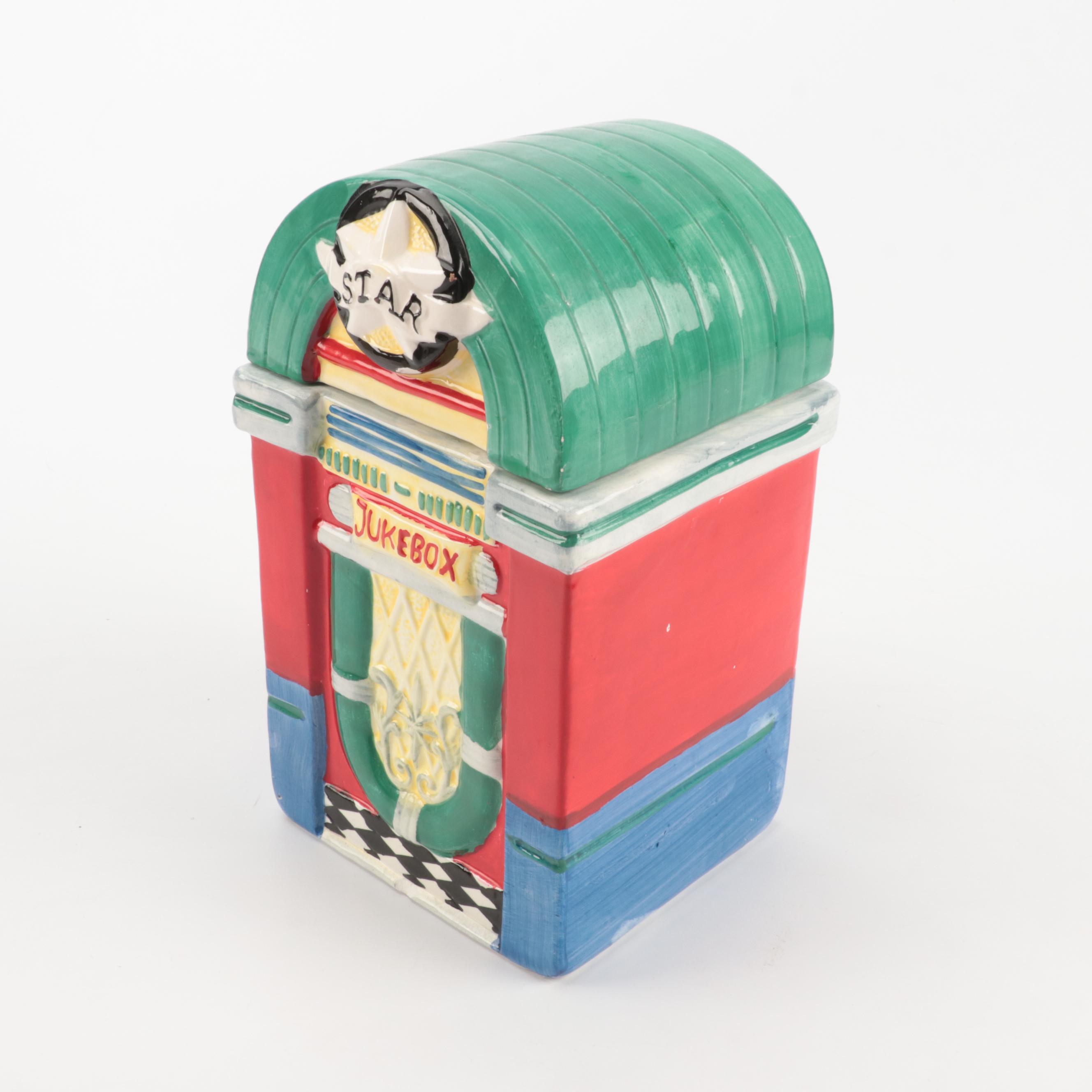 Monk "Thou Shall Not Steal" and Jukebox Ceramic Cookie Jars | EBTH