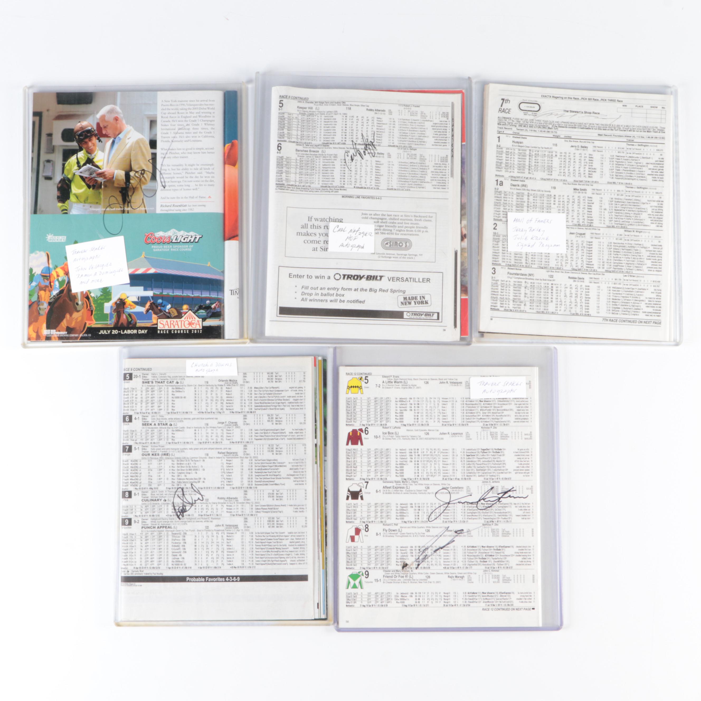 Signed Horse Racing Magazines, with Nick Zito, John Velazquez, and More ...