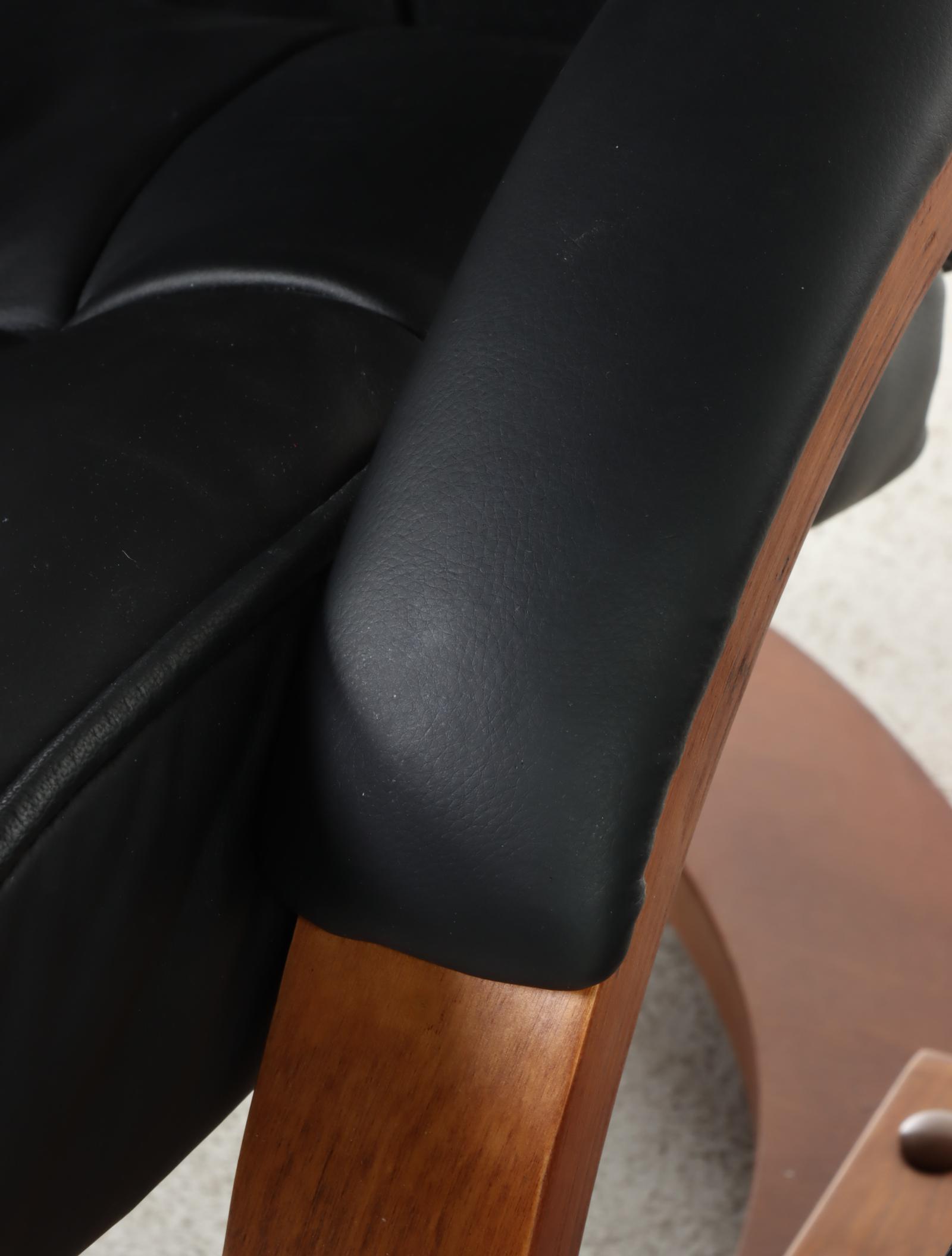 MAC Motion Chairs Laminated Wood and Leather-Touch Swivel-Recliner and ...