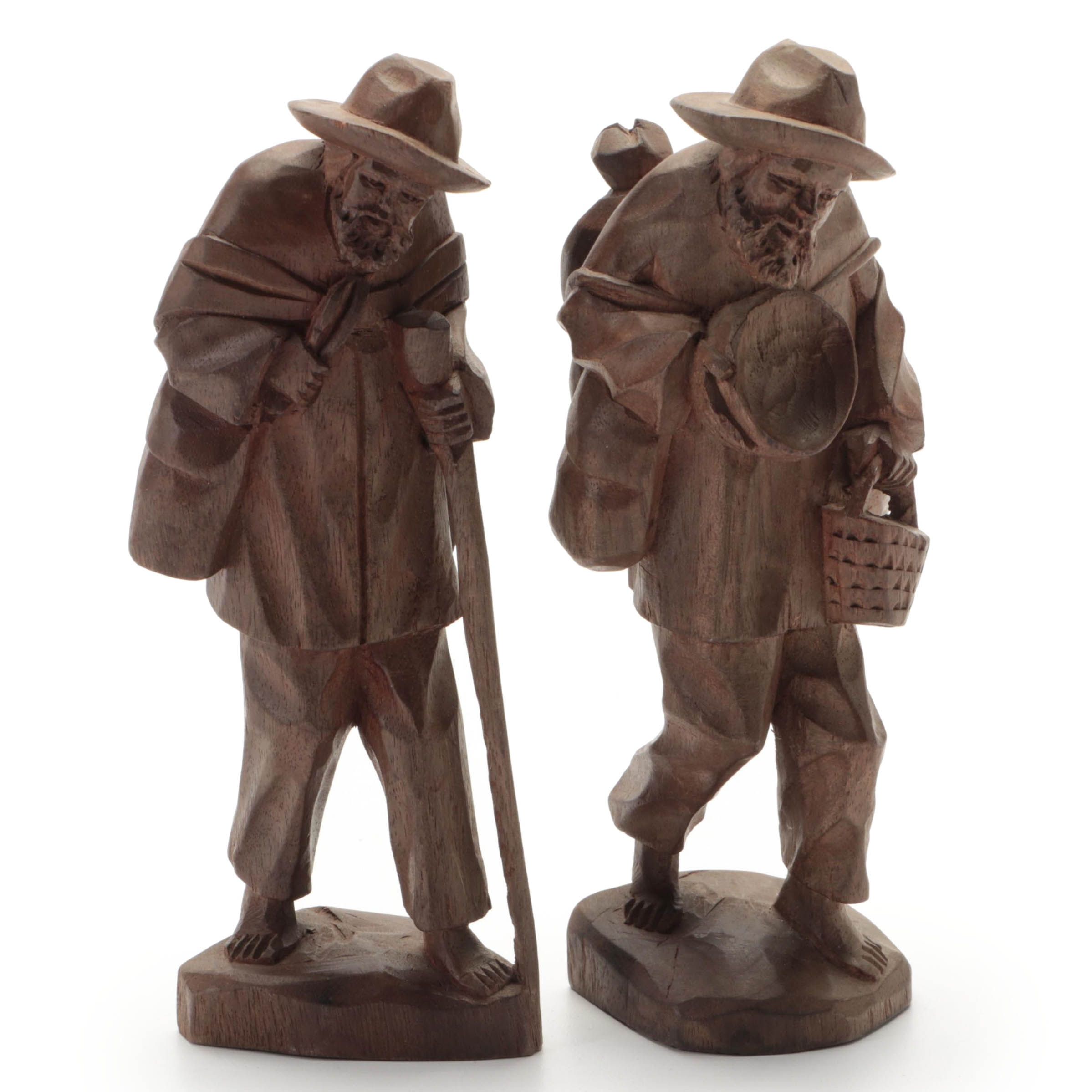 European Carved Wood Pilgrim Figurines, 20th Century | EBTH