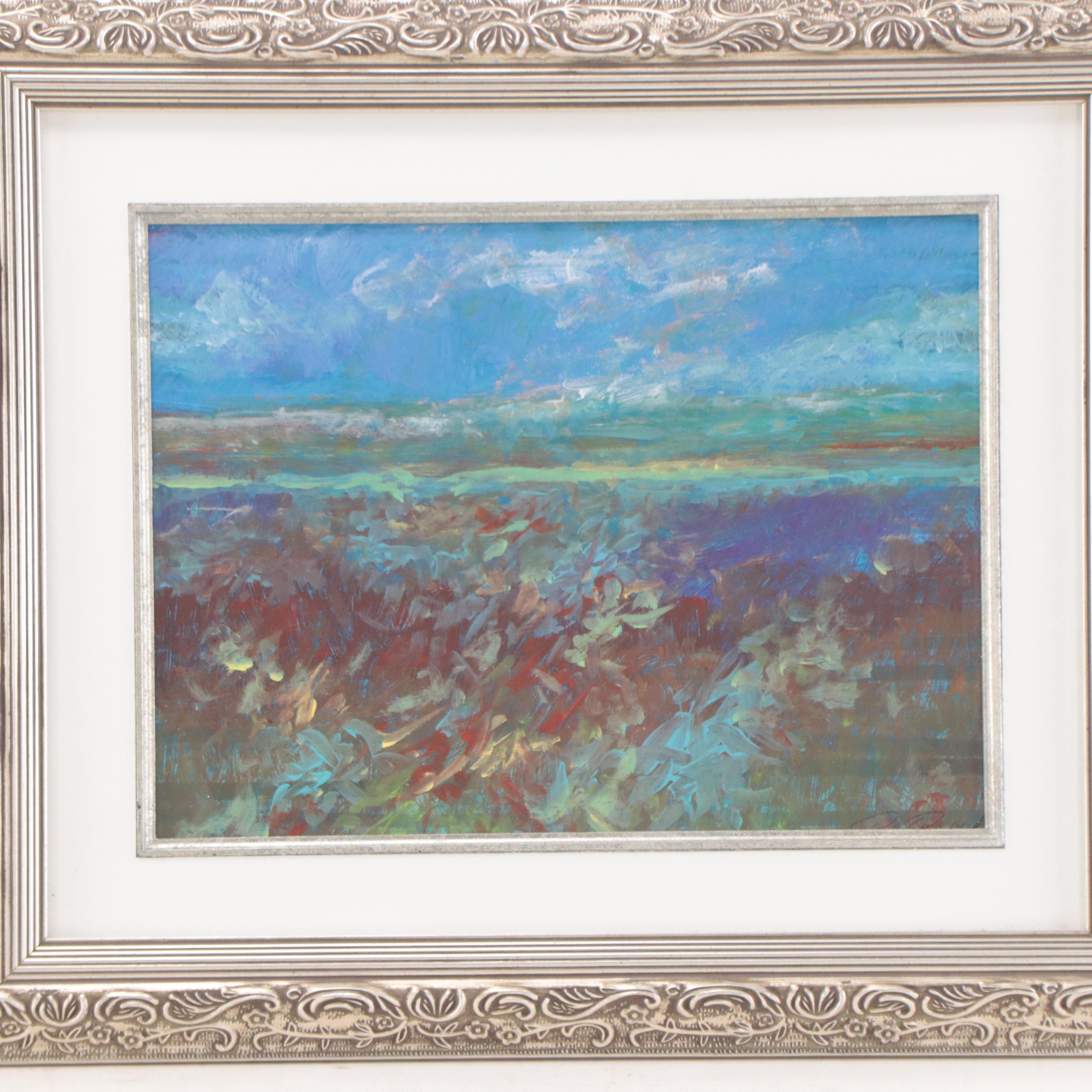 Robert Riddle-Baker Landscape Acrylic Painting "What I Saw in the Water ...