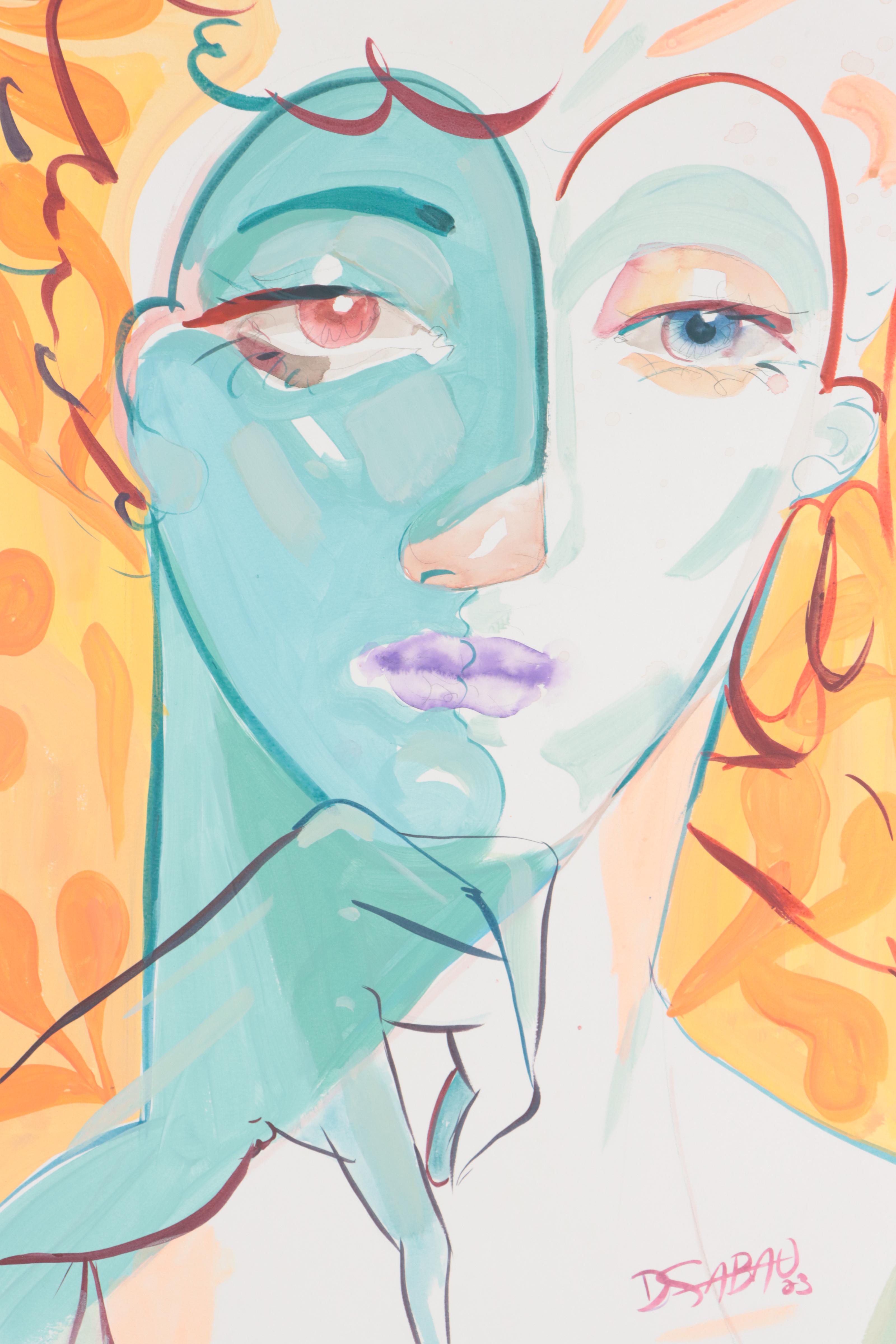 Dan Sabau Watercolor Painting "The Thinker in His Studio," 2023 | EBTH