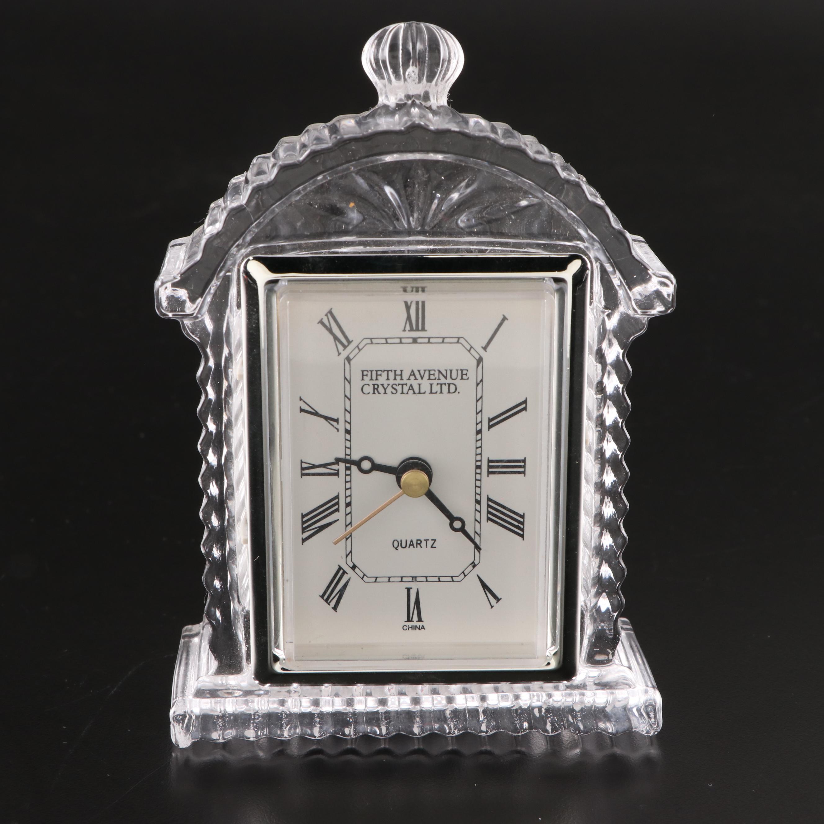 Fifth Avenue Crystal, Crystal Clear, and Other Glass Desk Clocks | EBTH