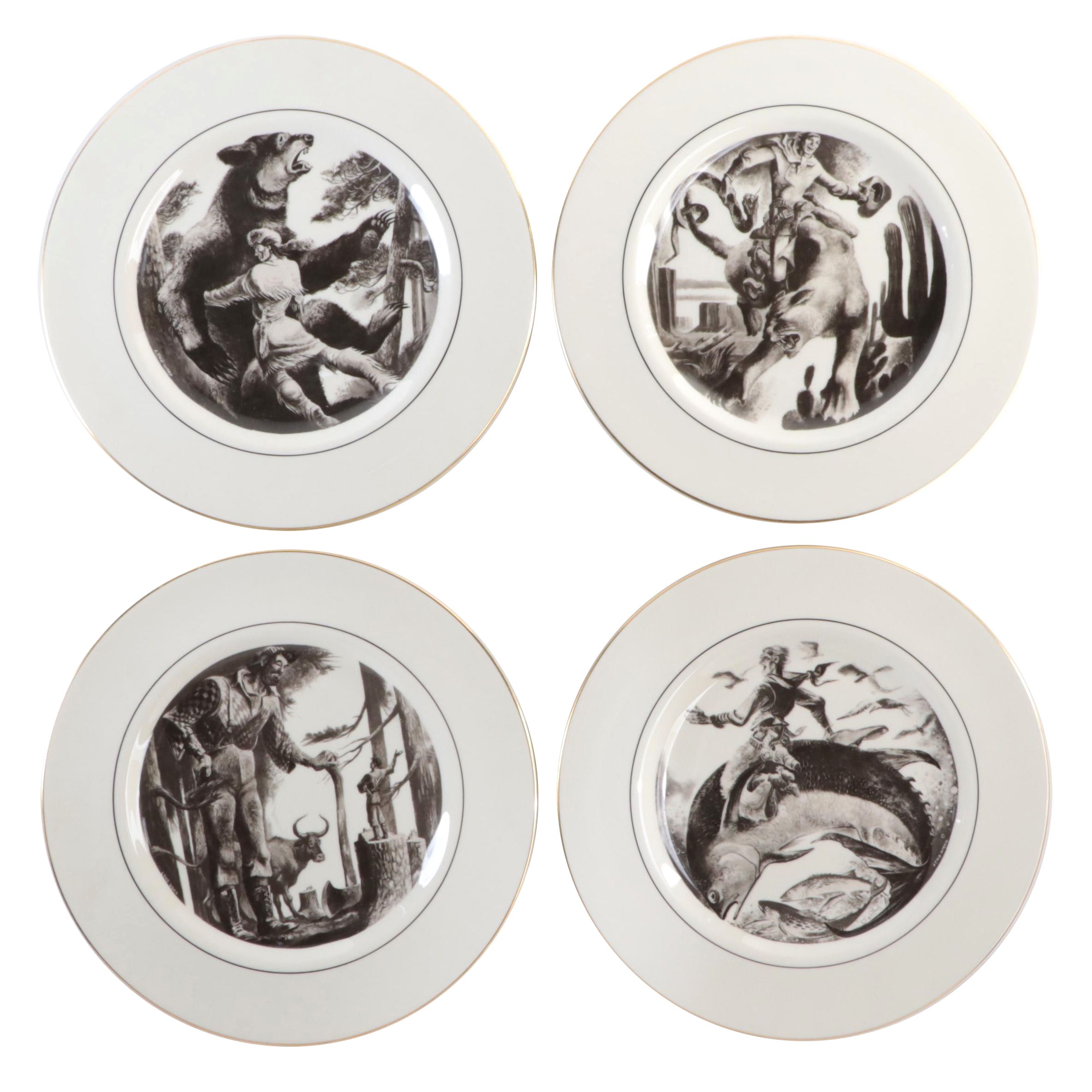 Lynd Ward for Pickard "Davy Crockett," "Pecos Bill," and More Collector ...
