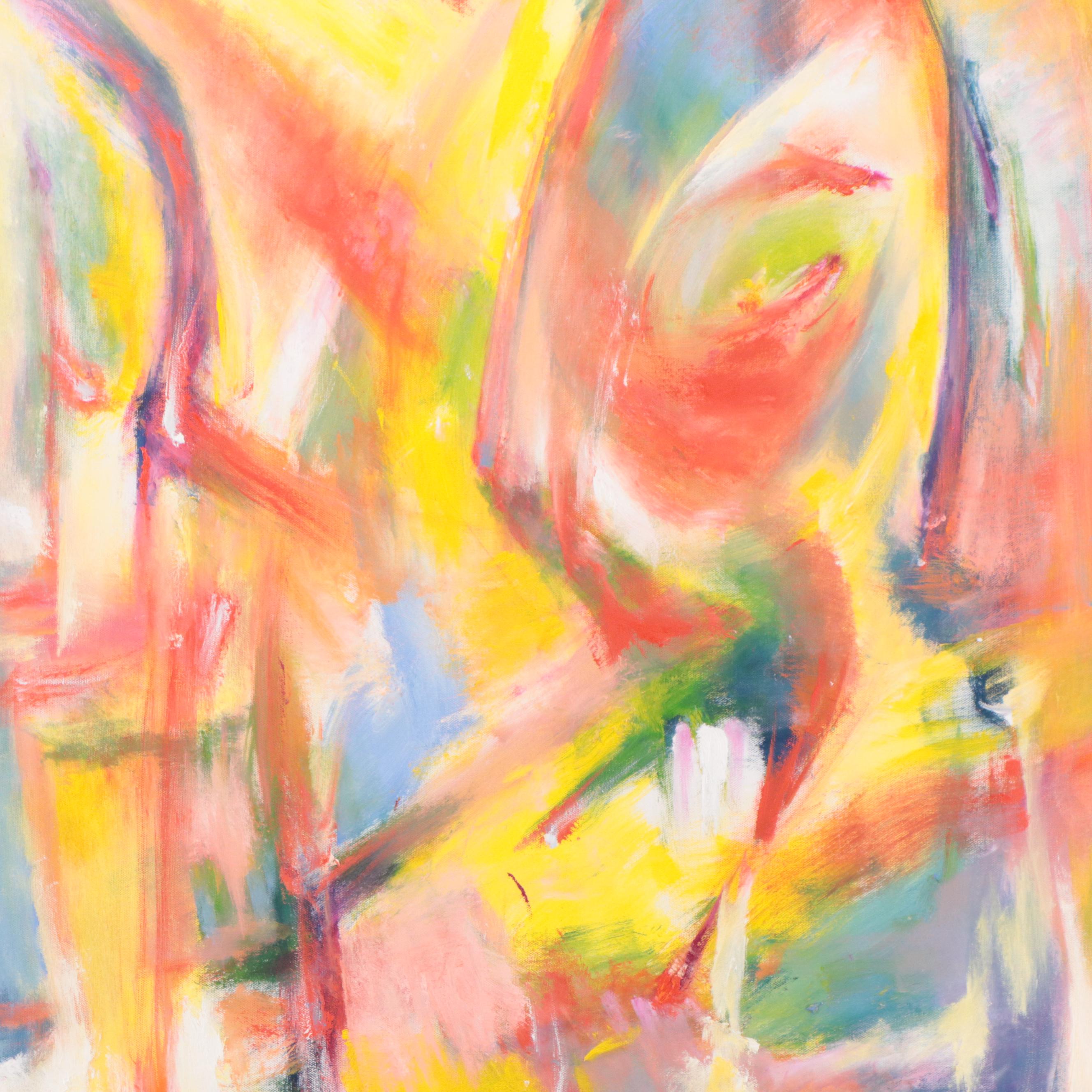 Husidio John Tempest Abstract Expressionist Oil Painting "Adolescence ...