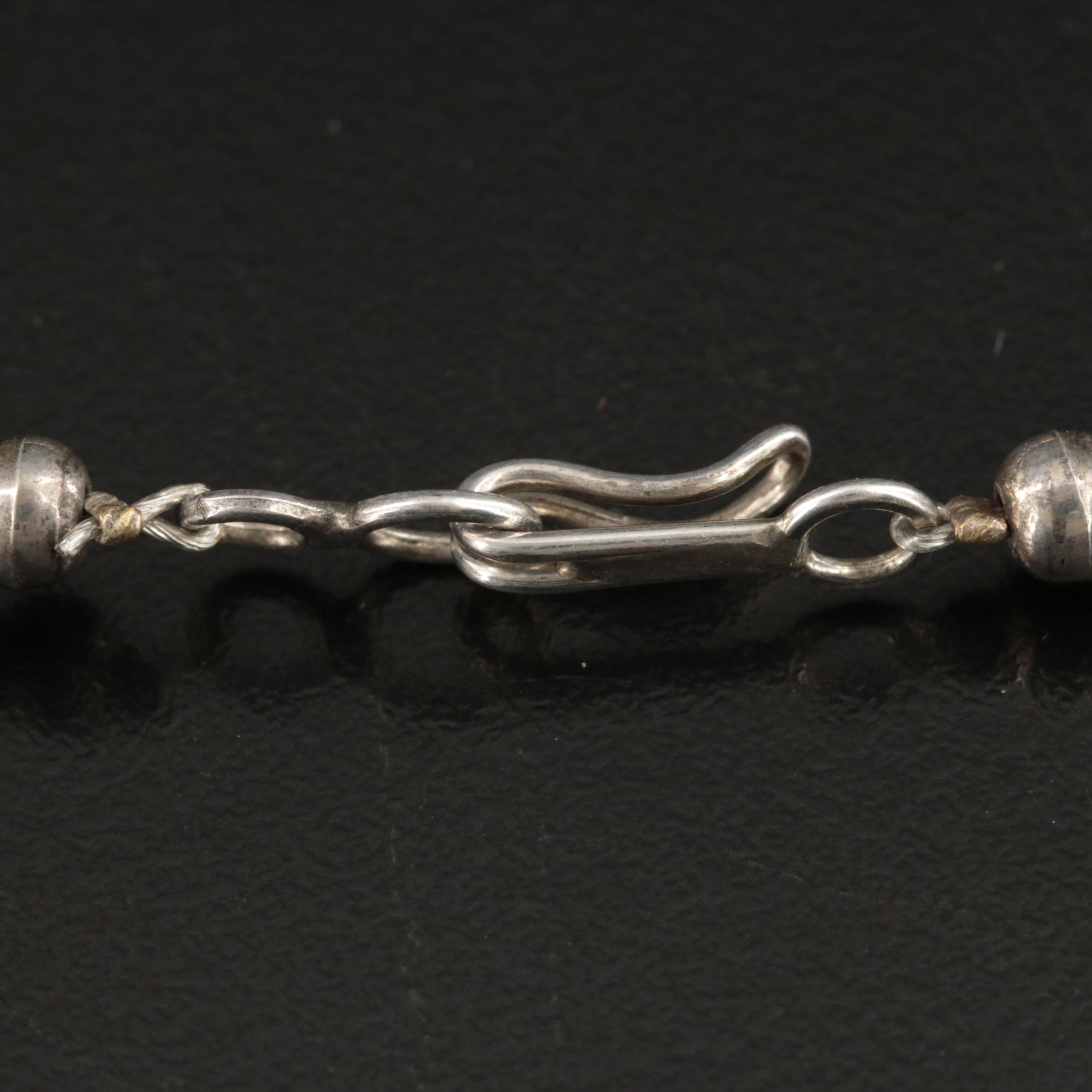 Jacob Livingston Navajo Diné and Zuni Sterling Inlay Spinner Necklace ...