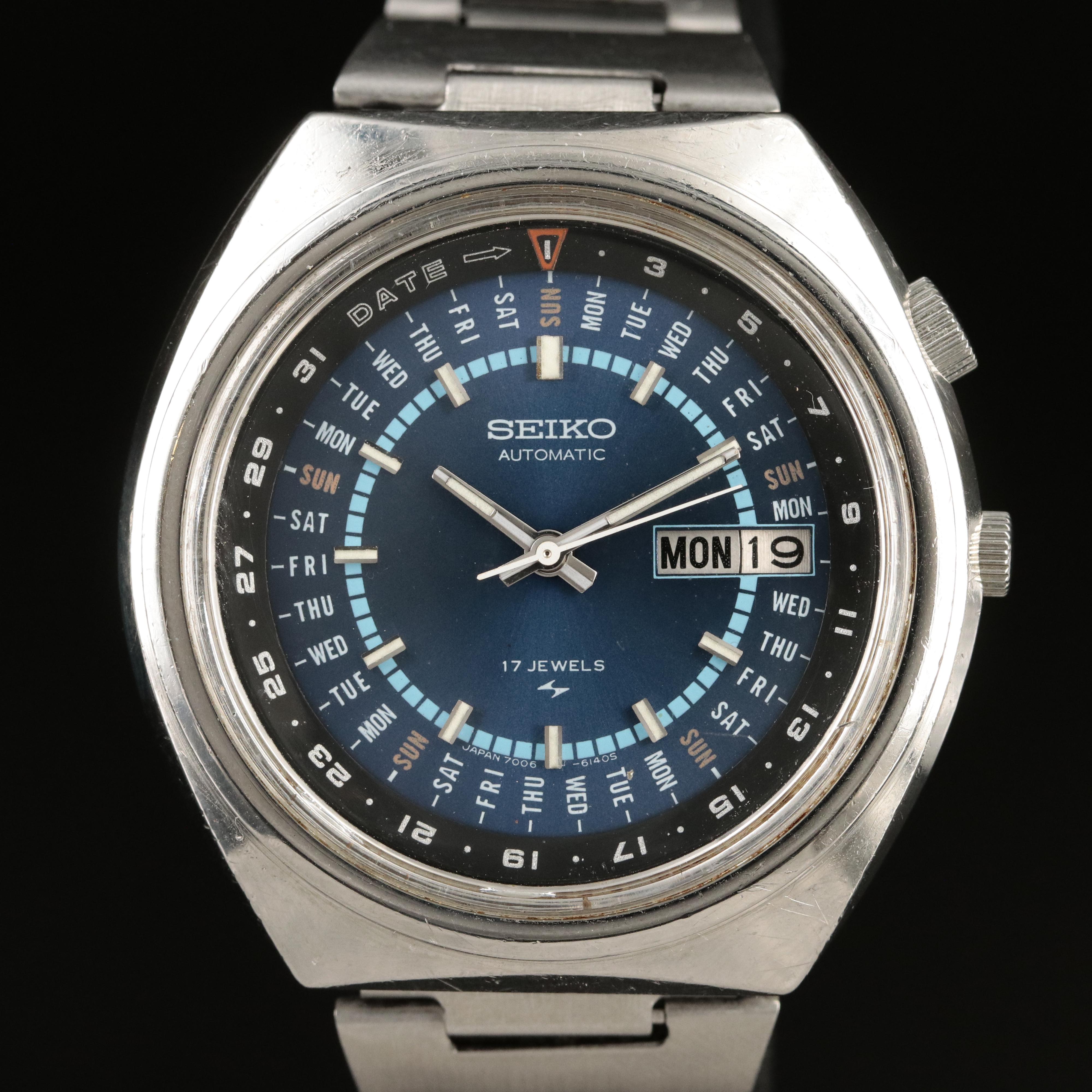 1973 Seiko "31 Day Calendar" Day-Date Automatic Wristwatch | EBTH