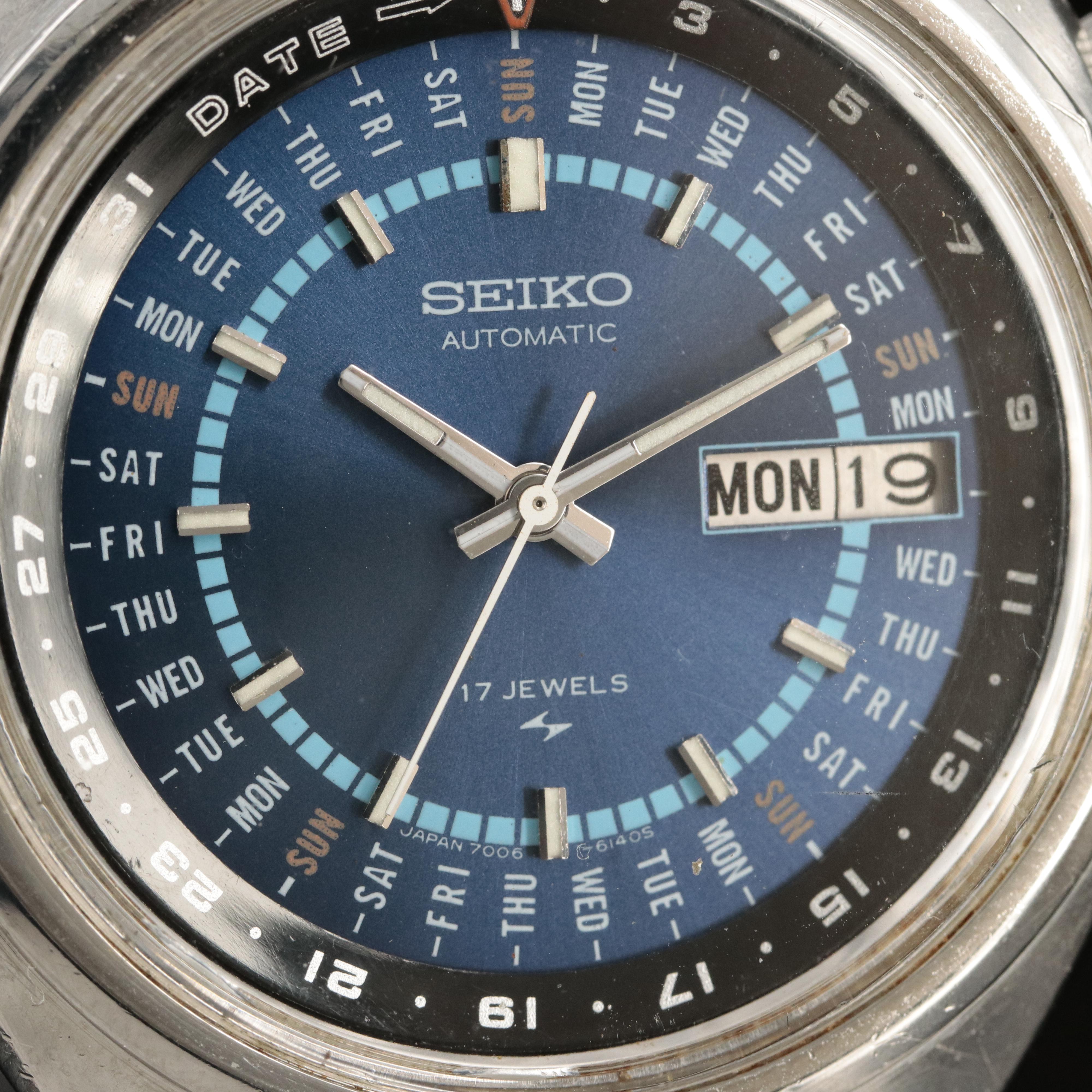 1973 Seiko "31 Day Calendar" Day-Date Automatic Wristwatch | EBTH