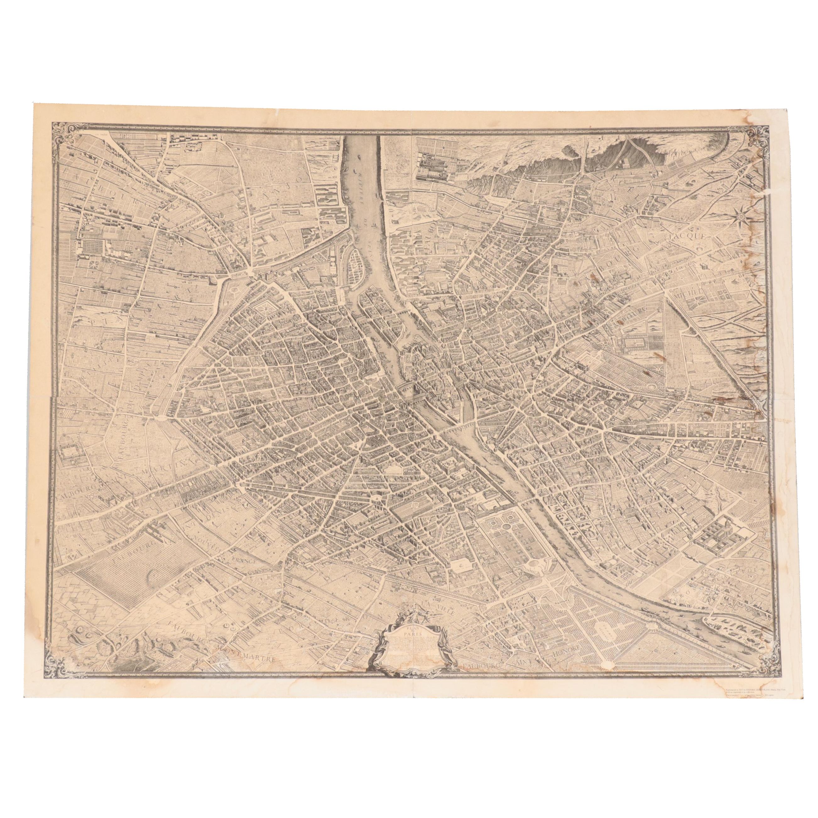 Historic Urban Plans Lithograph Map "Plan de Paris" | EBTH