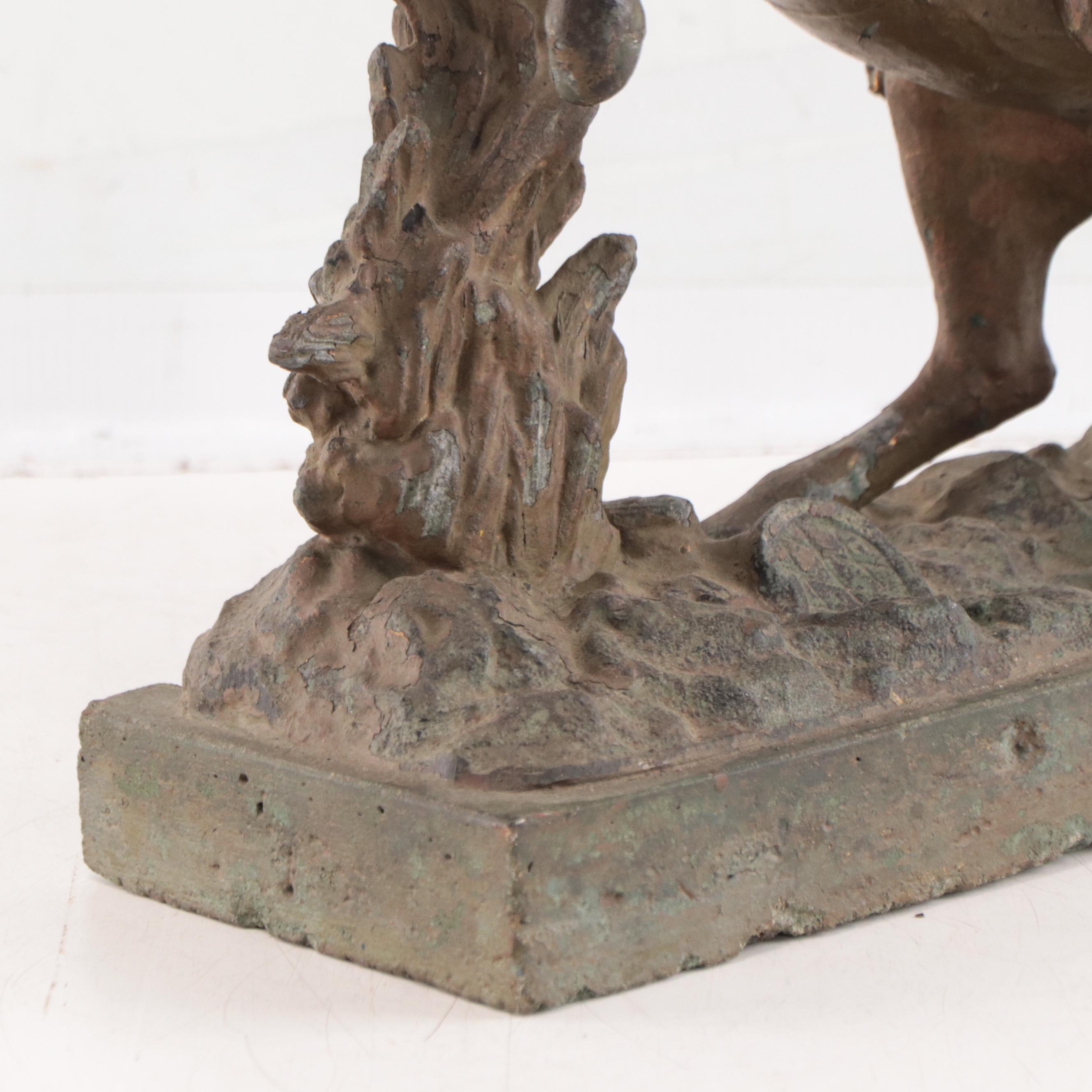 Cast Metal Sculpture of Warrior | EBTH