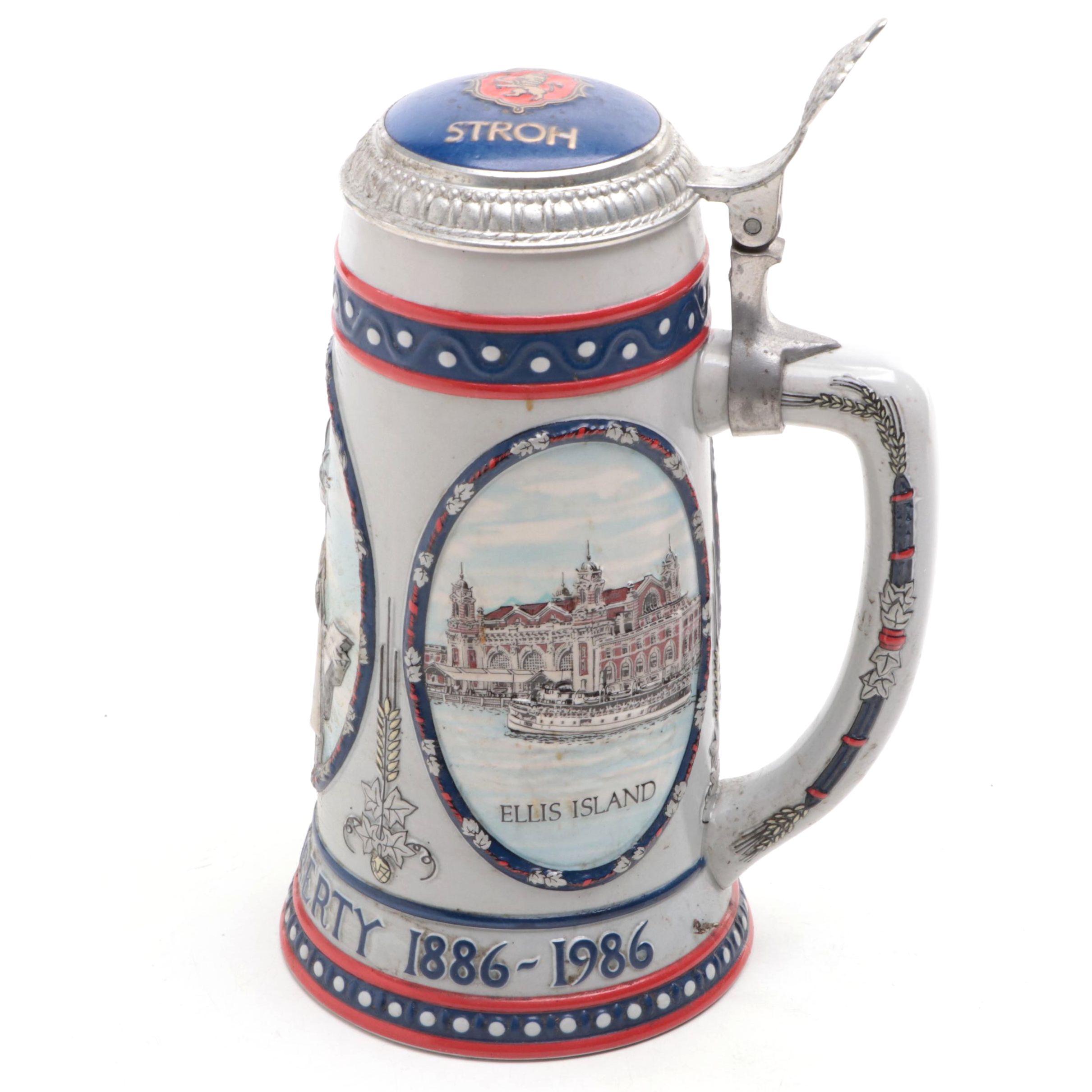 Stroh Brewery Statue of Liberty and Ellis Island Commemorative Stein | EBTH