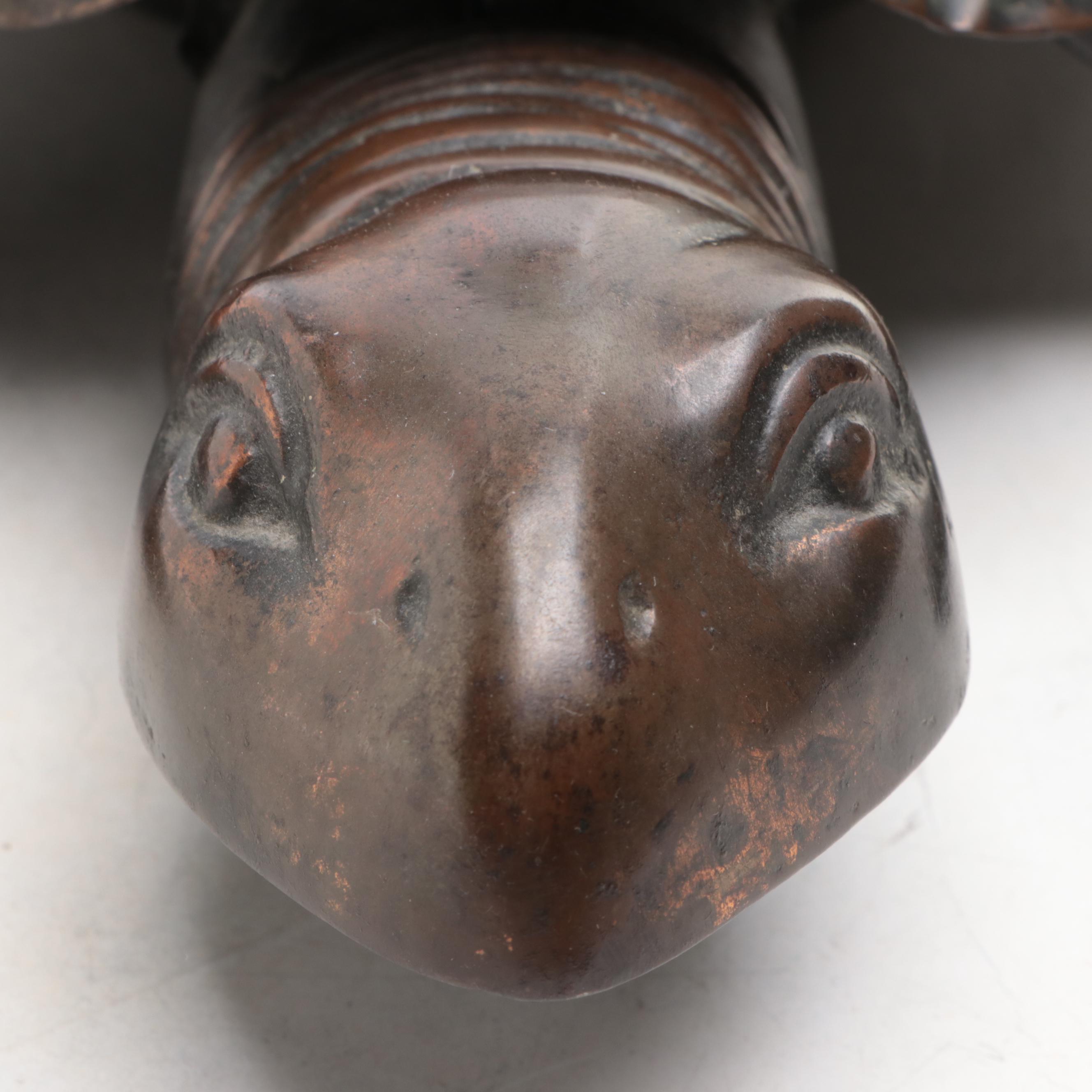 Bronze Finish Cast Metal Tortoise Spittoon, Late 20th Century | EBTH