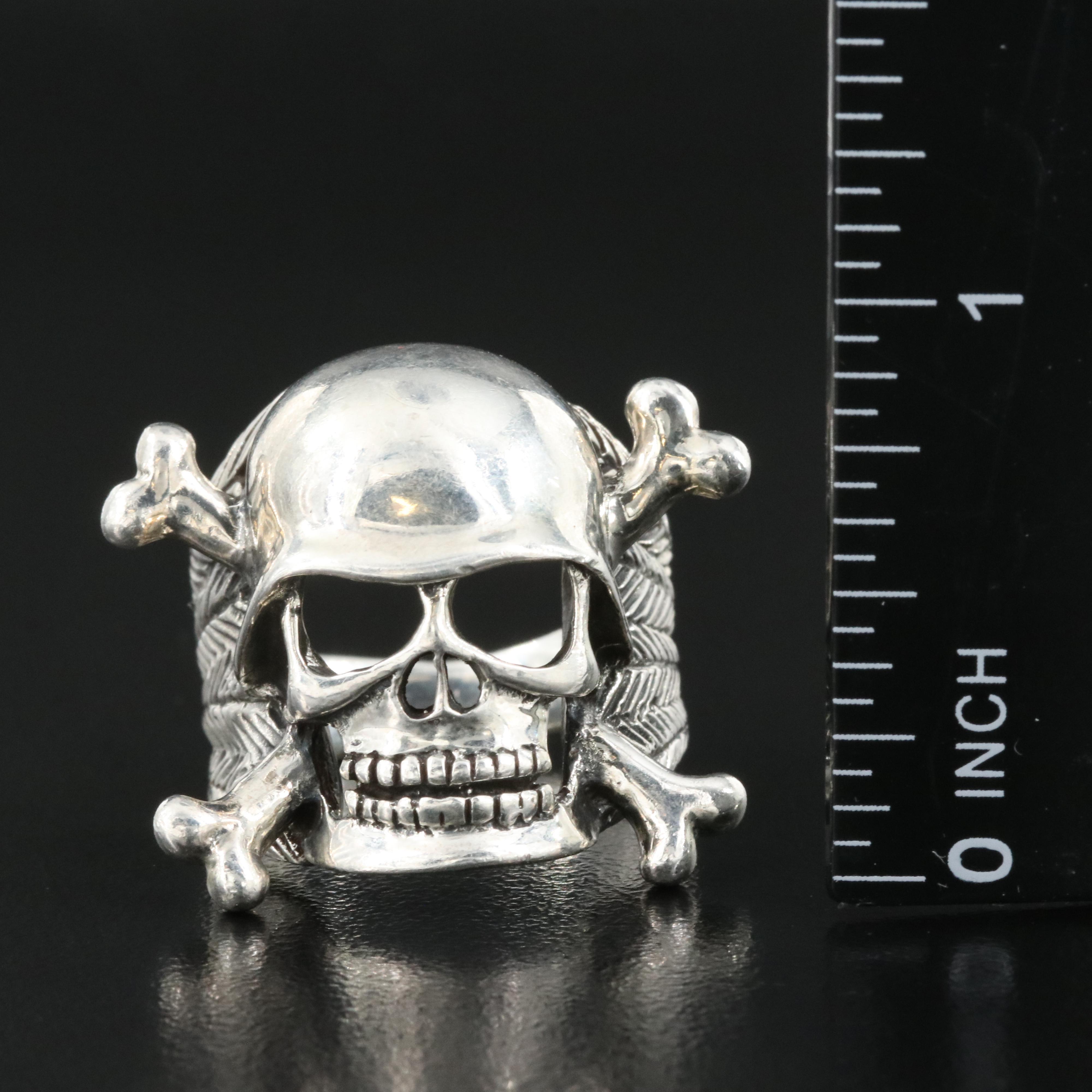 Sterling Skull and Bones Ring | EBTH