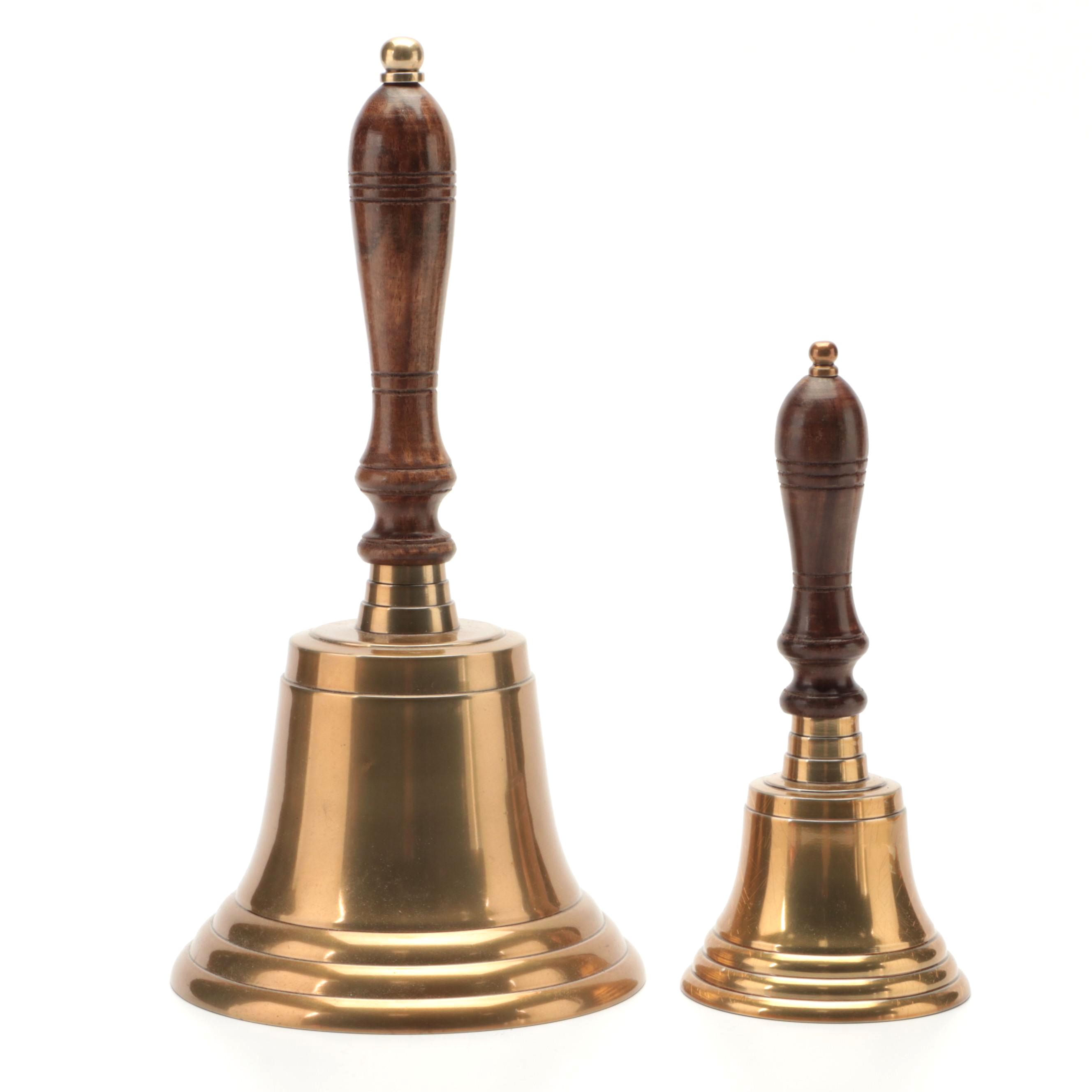 Cast Brass Wood Handled Bells | EBTH