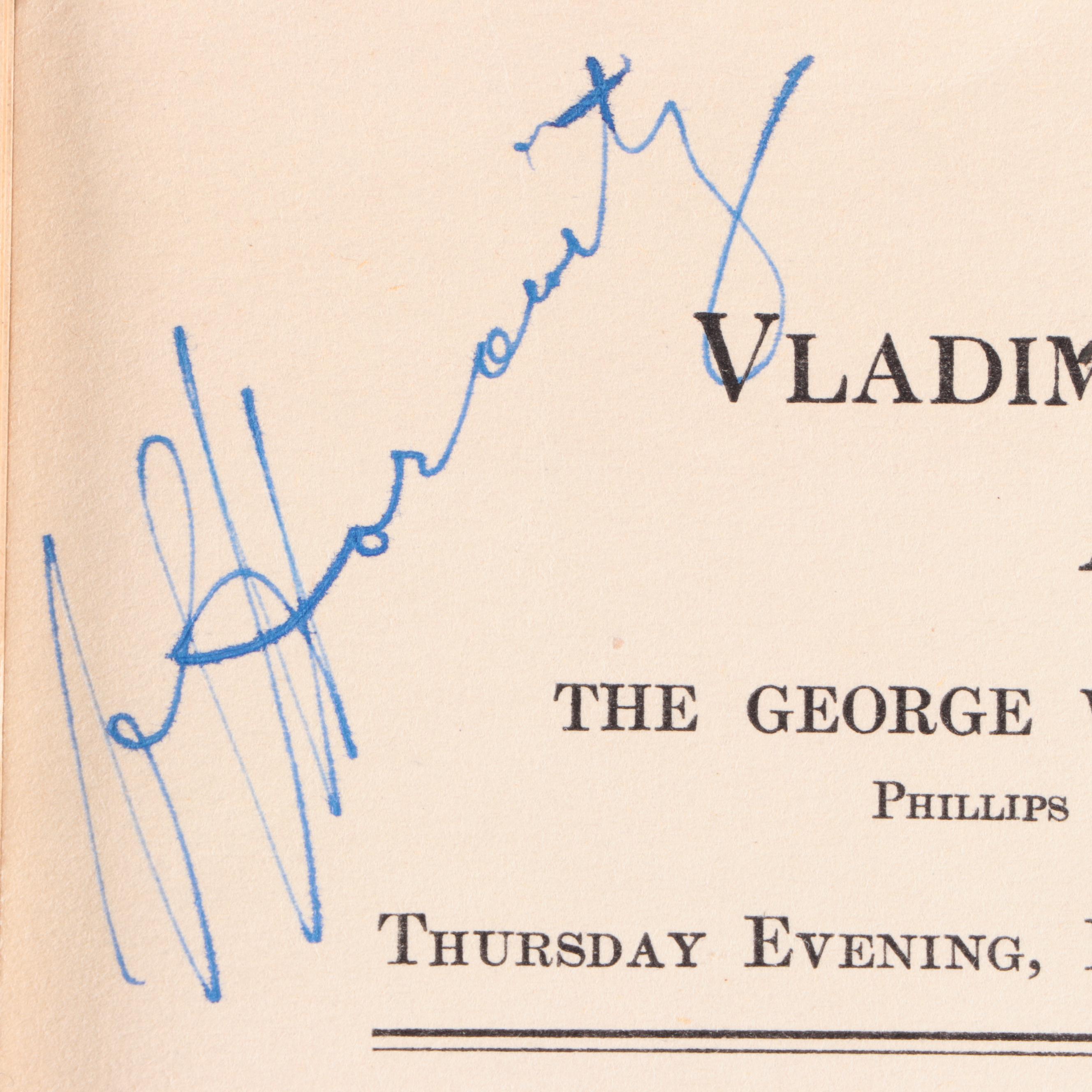 Signed Vladimir Horowitz, Josef Hoffman, Jascha Heifetz and Other ...