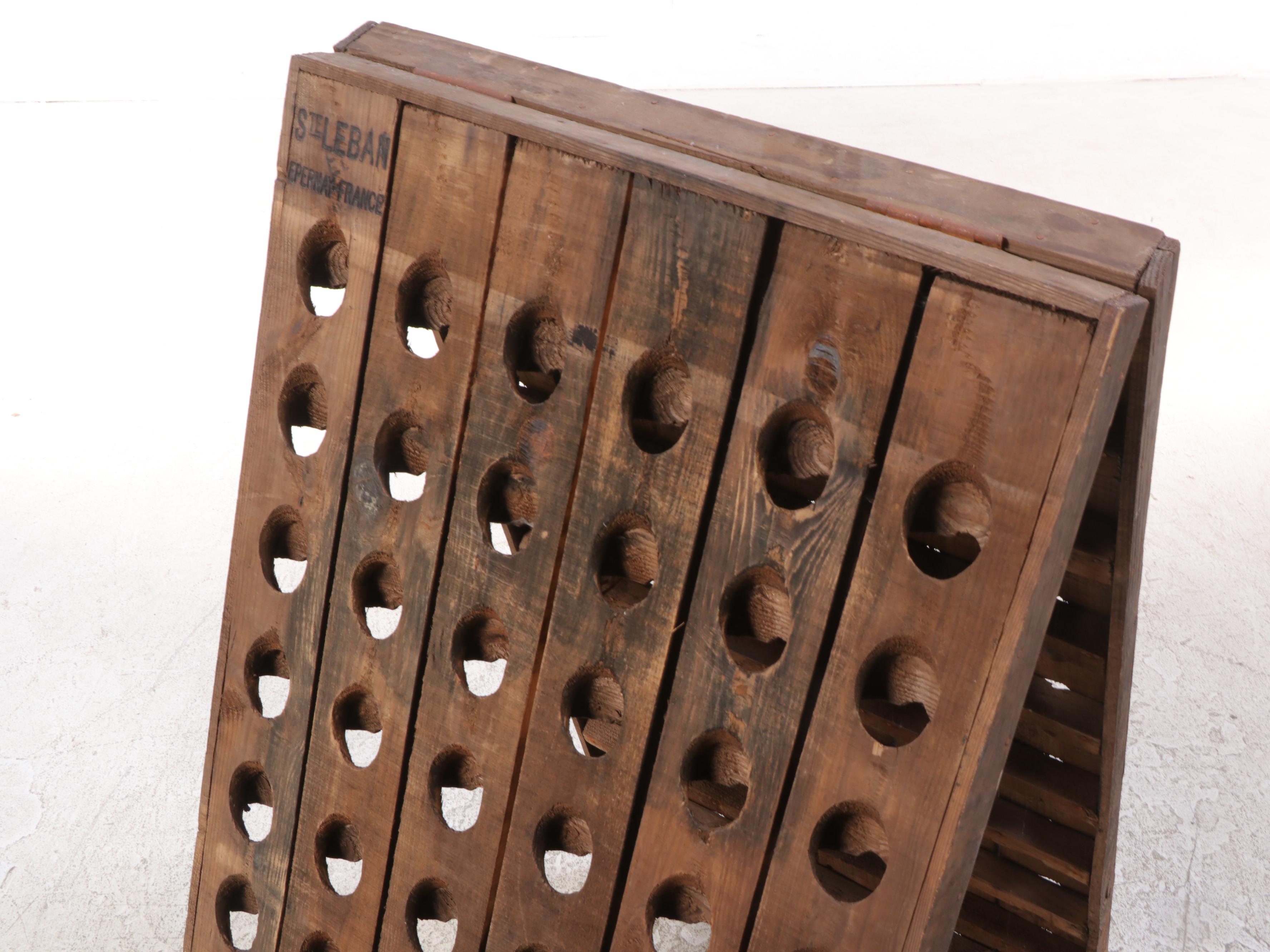 "Ste Leban Epernay, France" 120-Bottle Folding Wine/Champagne Riddling ...