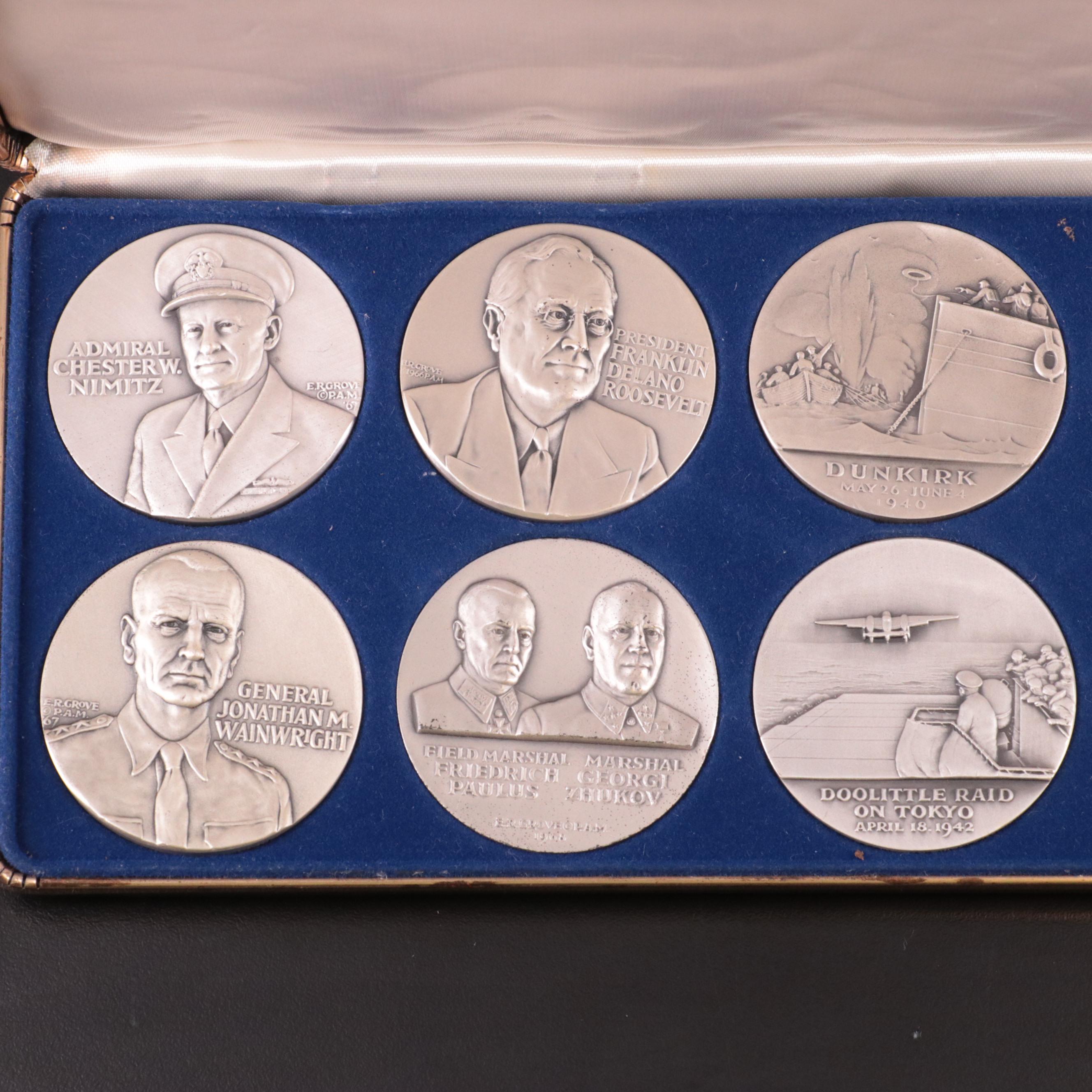 Collection of Thirty WWII Themed Silver Rounds | EBTH