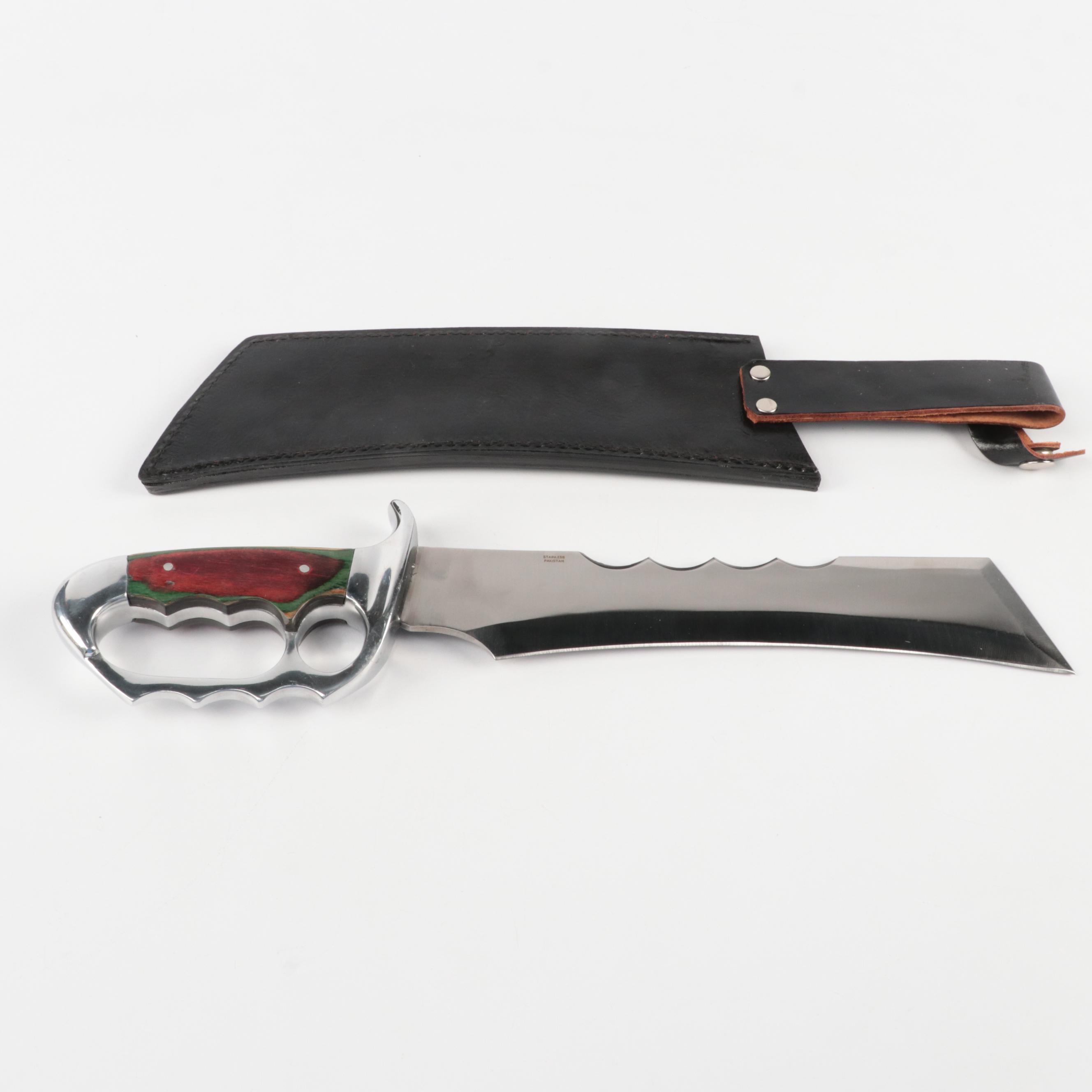 Stainless Steel and Wooden-Handled Warrior Machete with Scabbard | EBTH