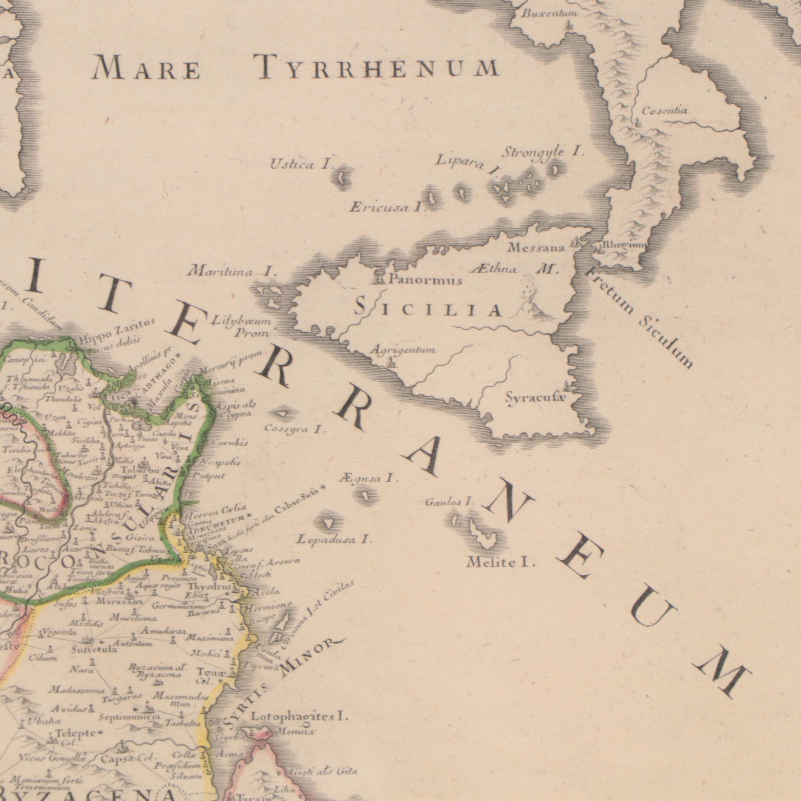 Philippe Buache Hand-Colored Map of Mediterranean, Mid-18th Century | EBTH