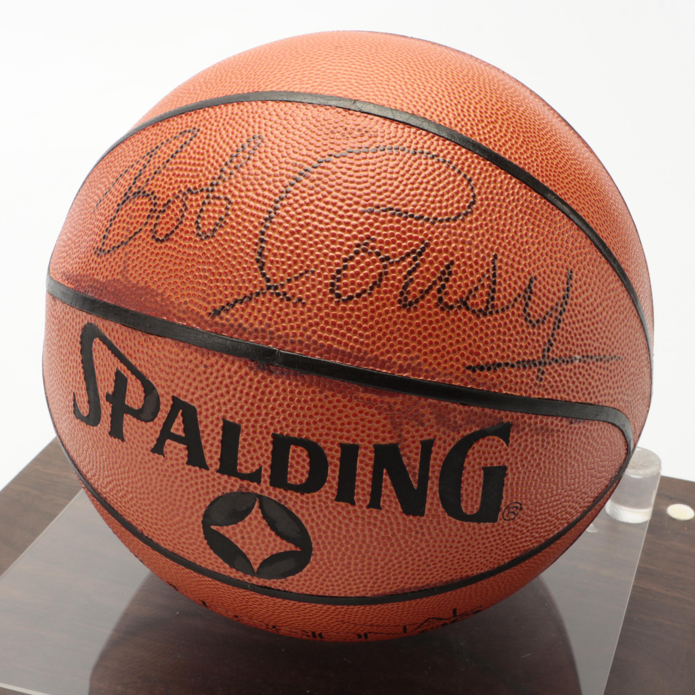 Bob Cousy Signed Spalding Professional 90 Basketball with Display Case ...