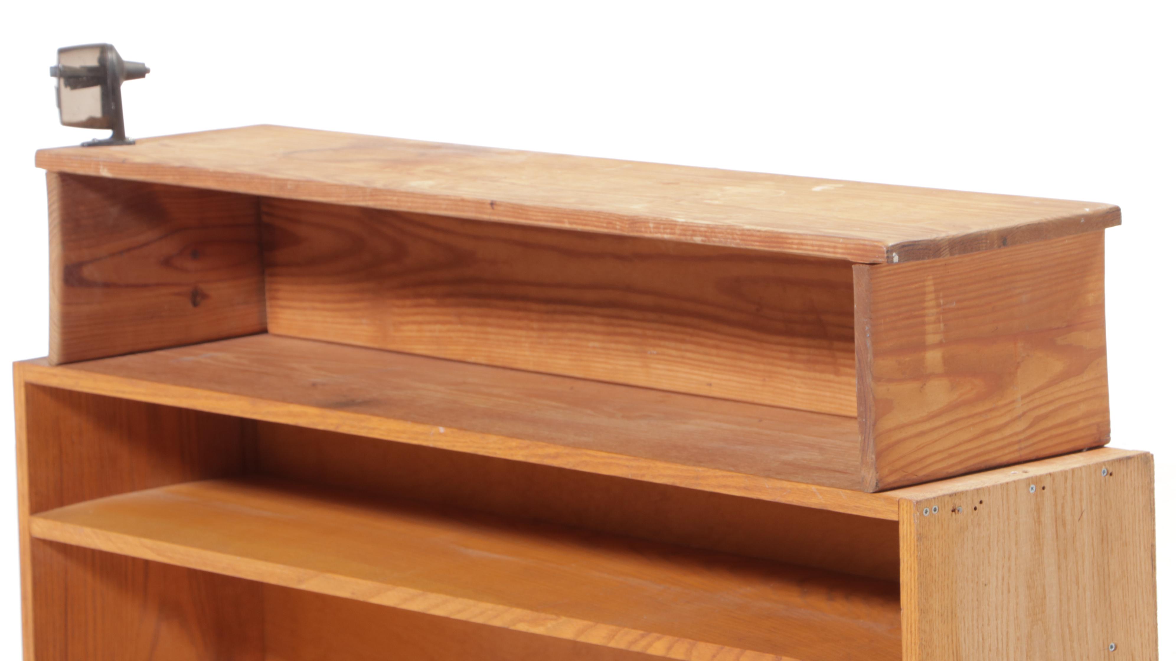 Pine Primitive Bookcase with Additional Shelf with Pencil Sharpener | EBTH