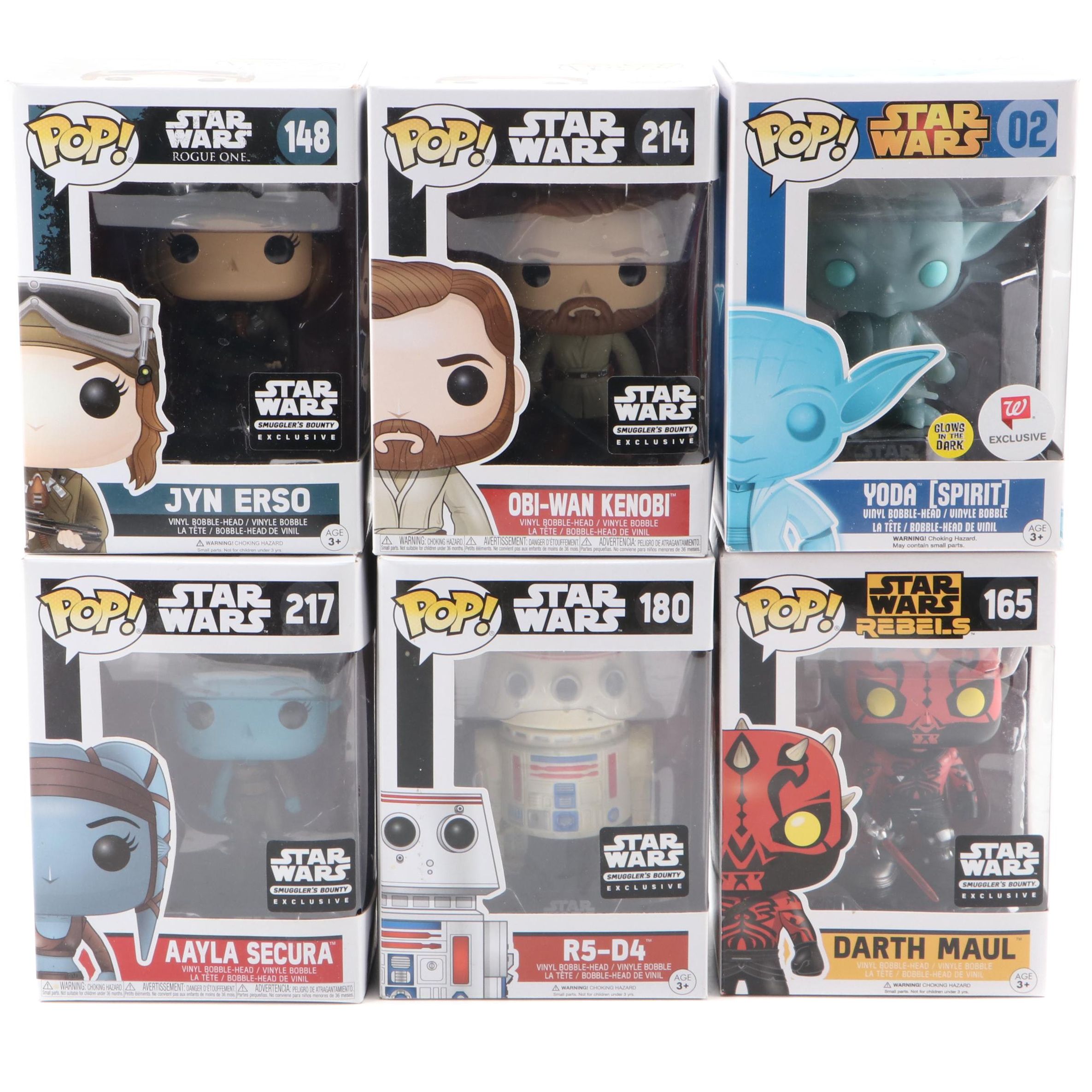 Funko Pop! "Stars Wars" Bobbleheads Including Darth Maul, Spirit Yoda ...
