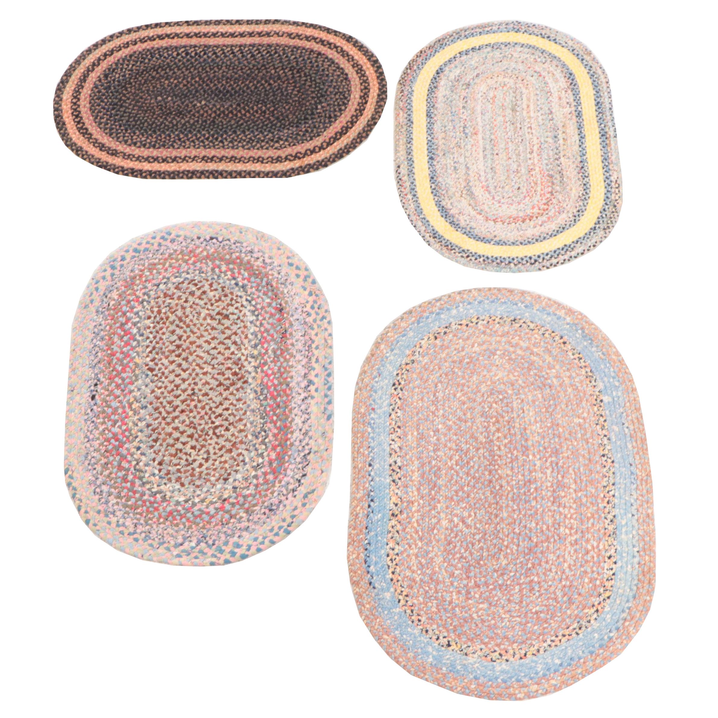 Four Oval Braided Rag Rugs | EBTH