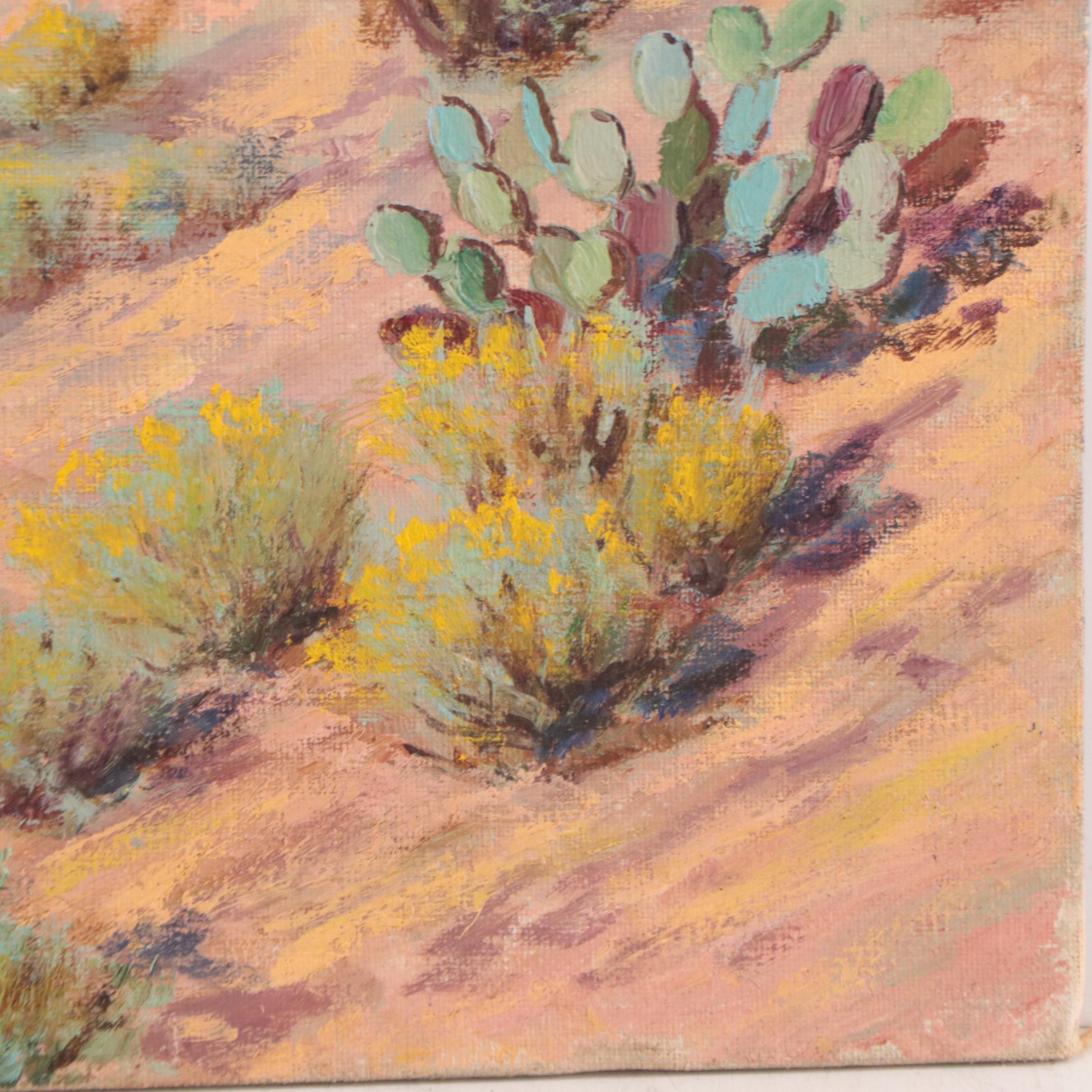 William Riddle Warner Western Landscape Oil Painting, Circa 1940 | EBTH