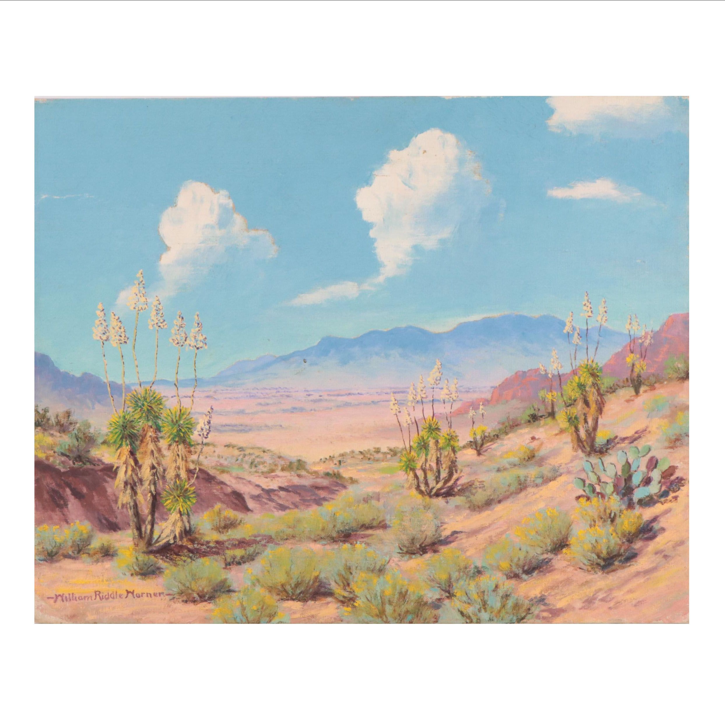 William Riddle Warner Western Landscape Oil Painting, Circa 1940 | EBTH