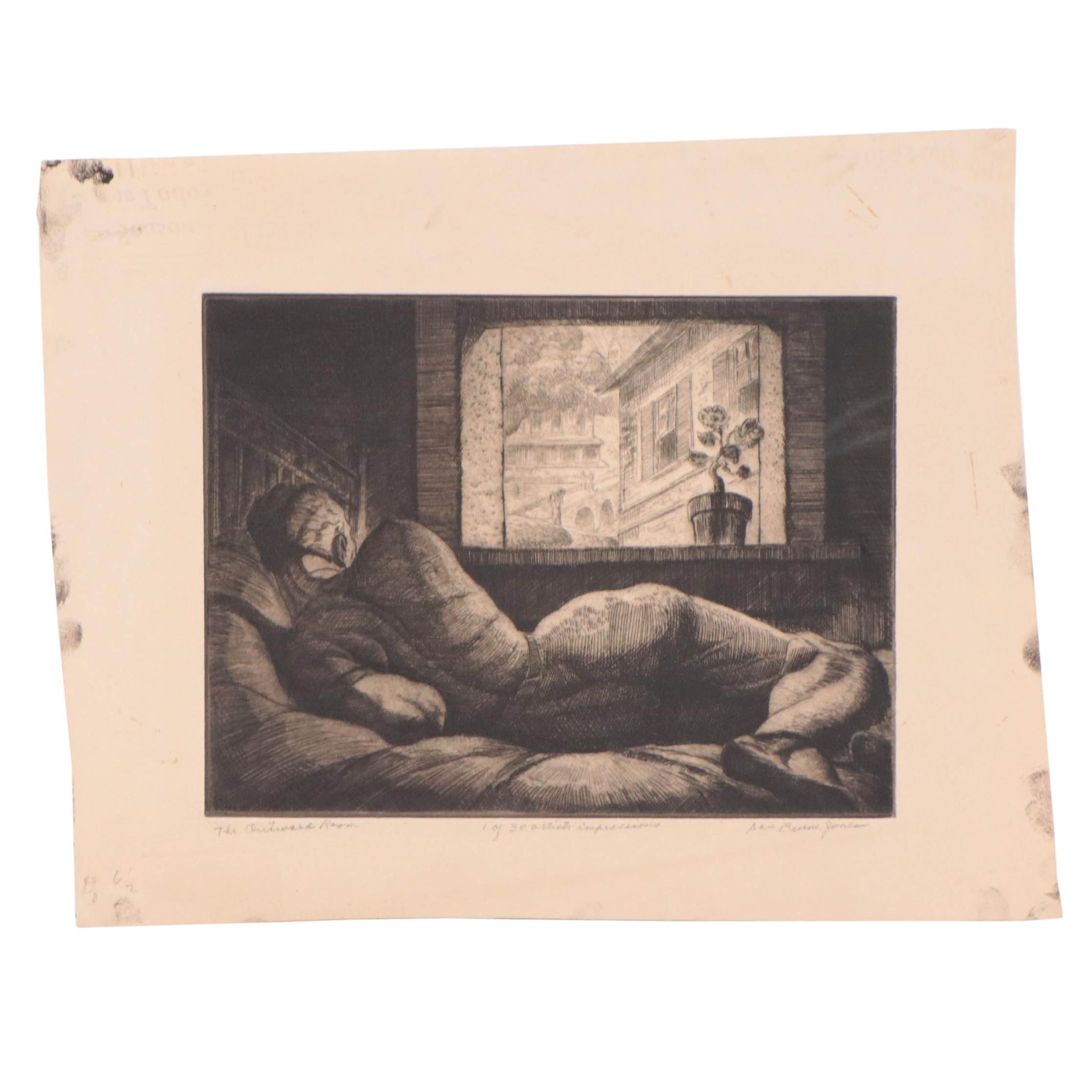 Dan Burne Jones Etching "The Outward Room" | EBTH