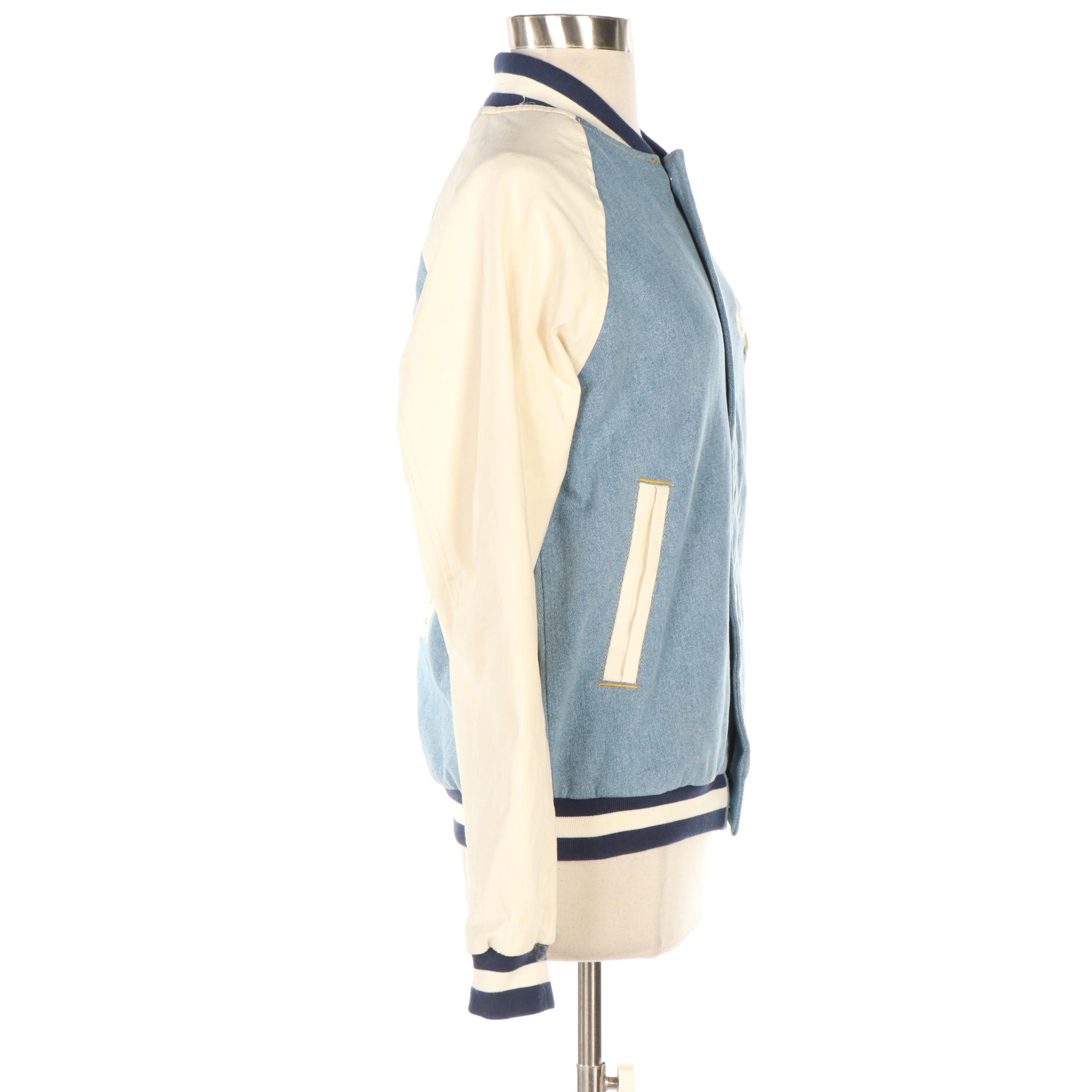 Disney Original Mickey Raglan Sleeve Varsity Jacket in Denim and Canvas ...