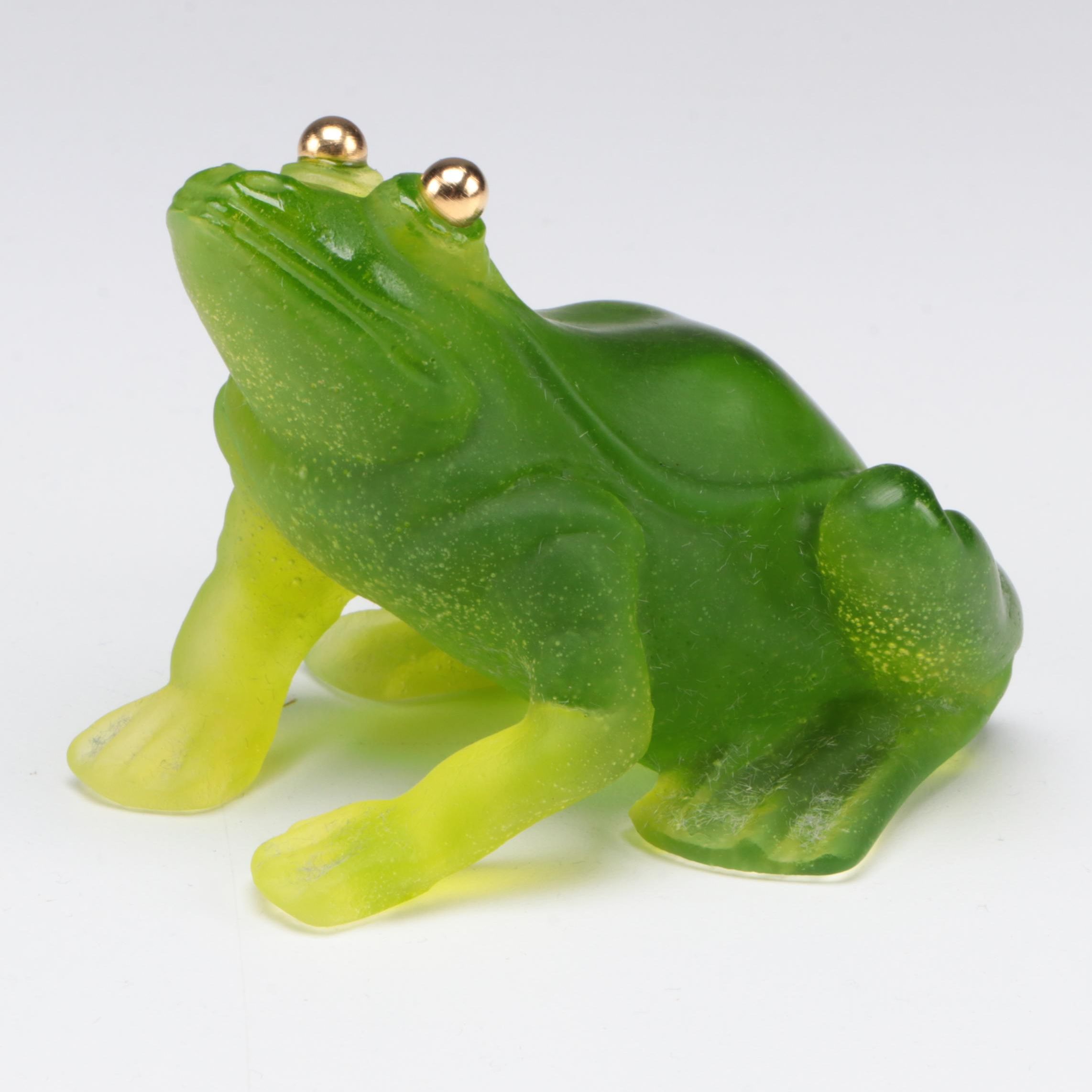 Daum Pâte de Verre Glass Frog Figure with Box | EBTH