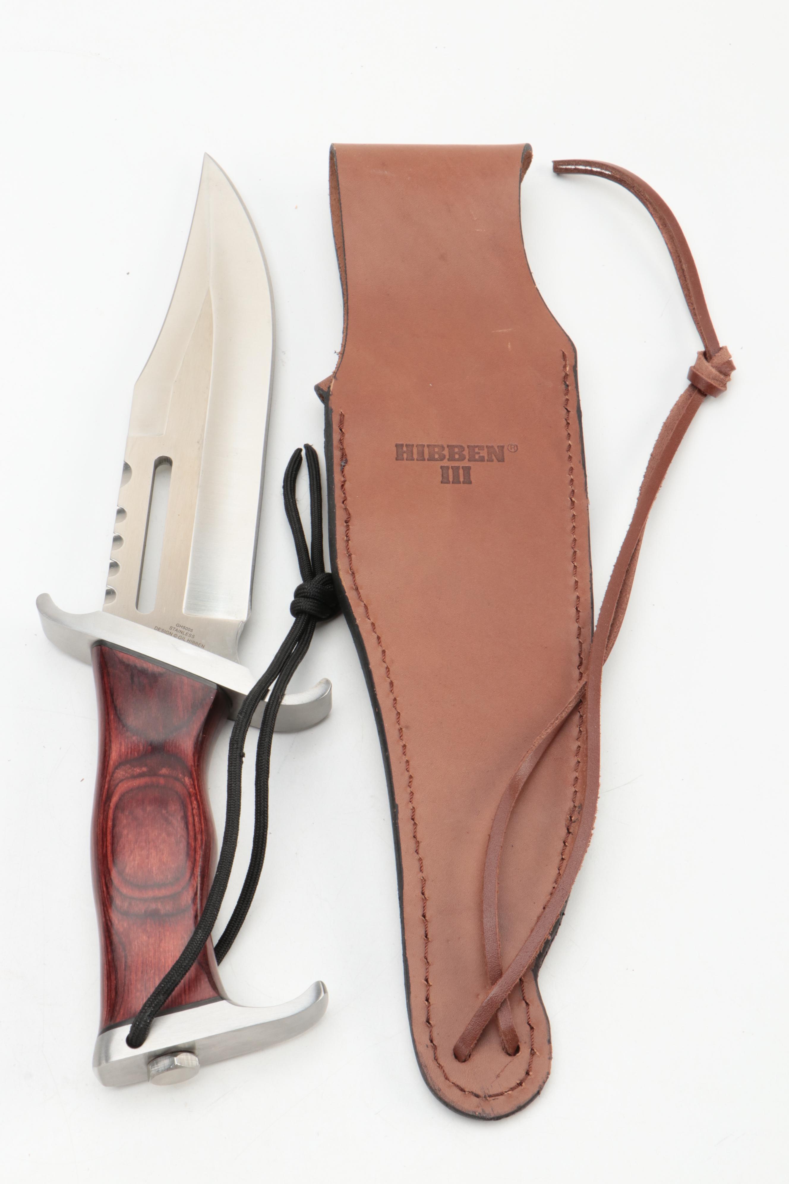 United Cutlery "Hibben III Fighter" Knife with Leather Scabbard | EBTH