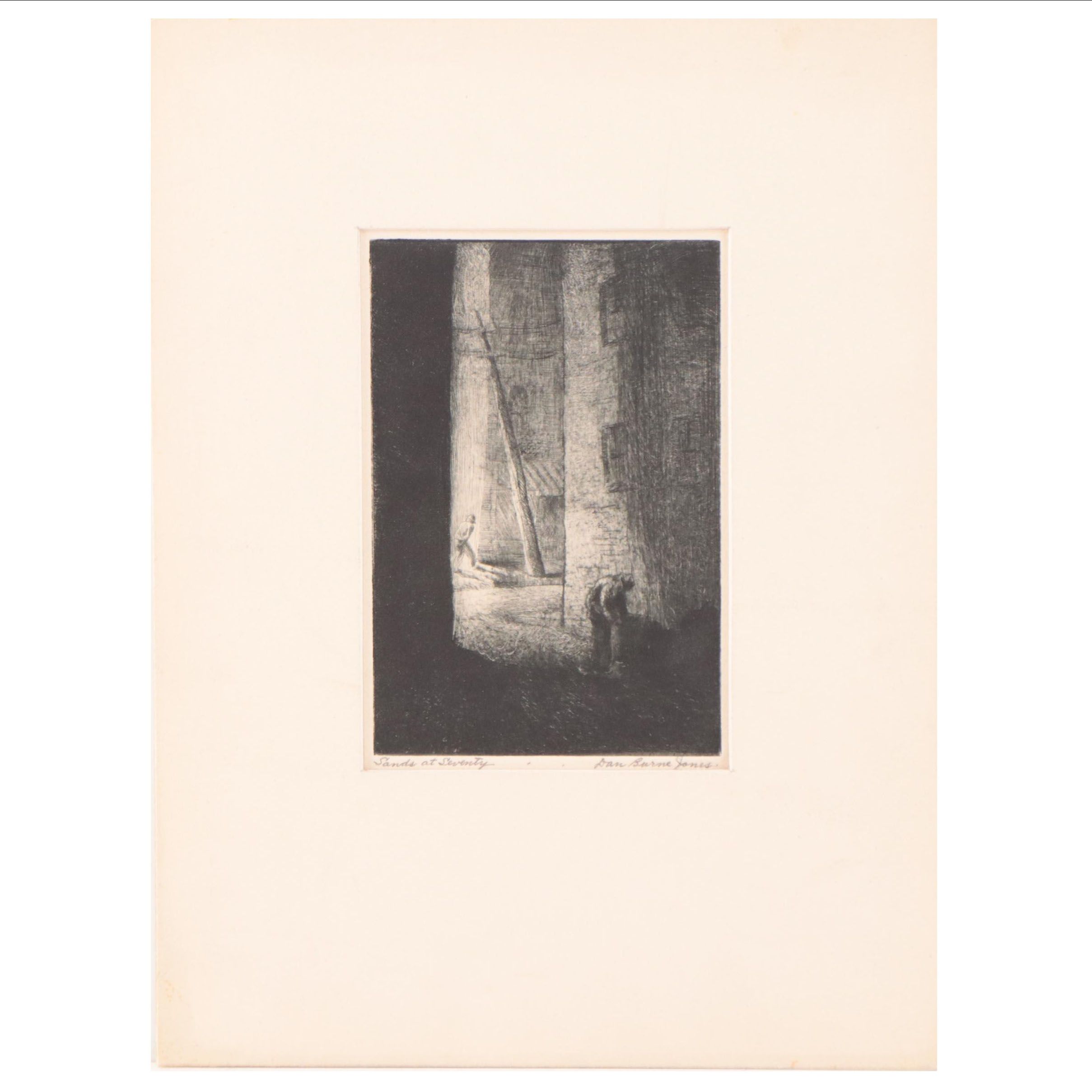 Dan Burne Jones Etching "Sands at Seventy," Mid to Late 20th Century | EBTH