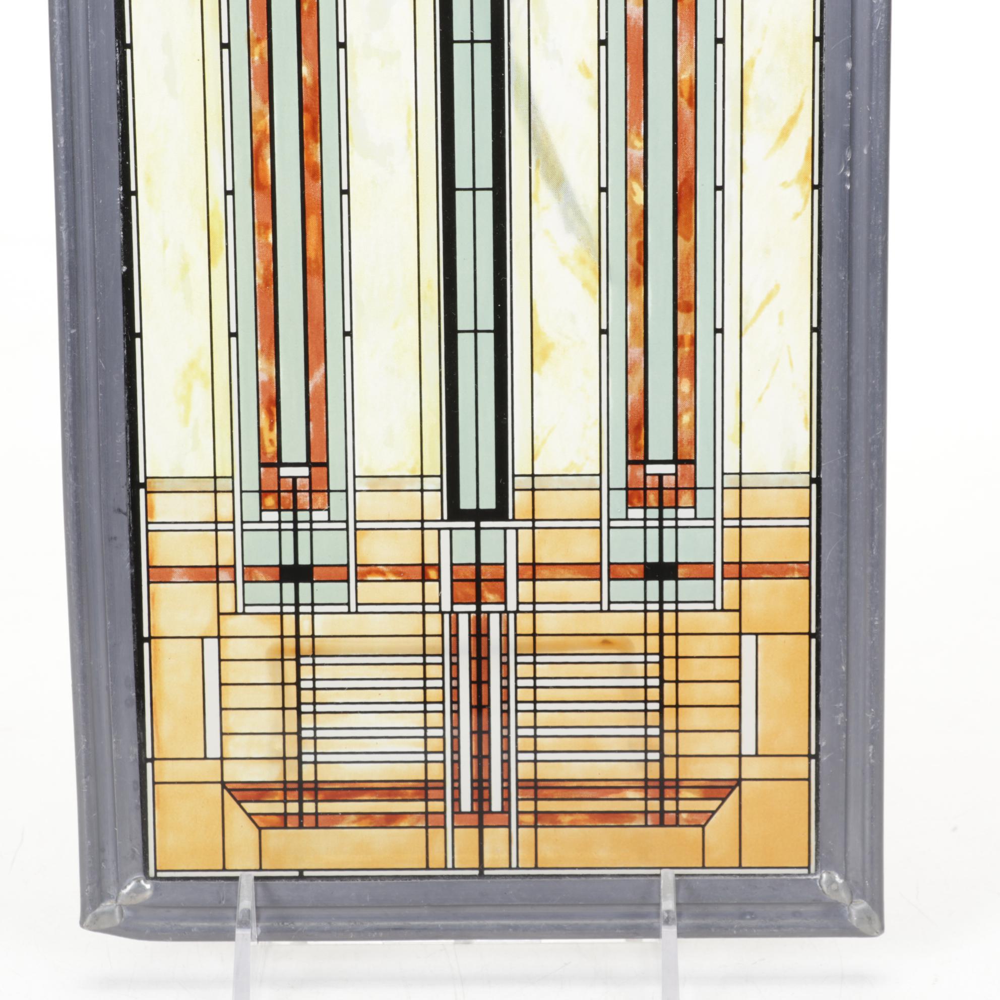 Arts and Crafts Stained Glass Panel After Frank Lloyd Wright's "Summit ...