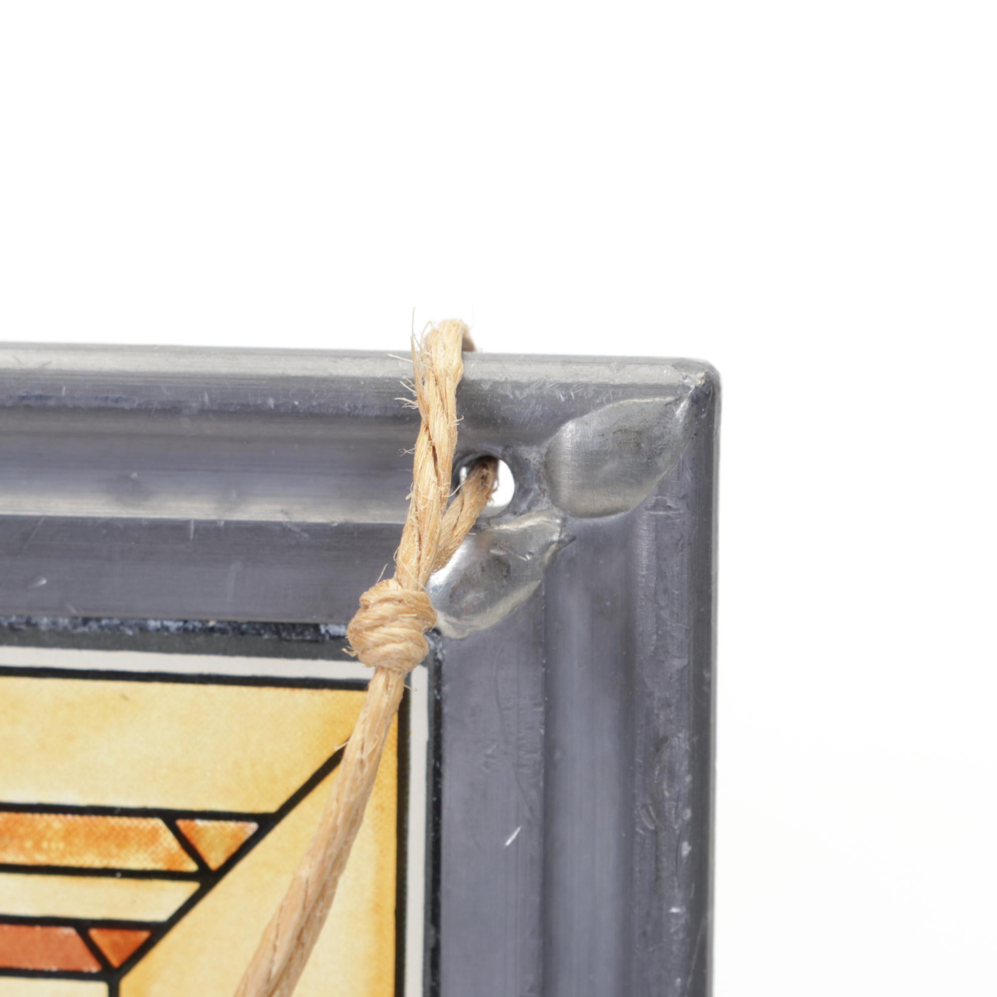 Arts and Crafts Stained Glass Panel After Frank Lloyd Wright's "Summit ...