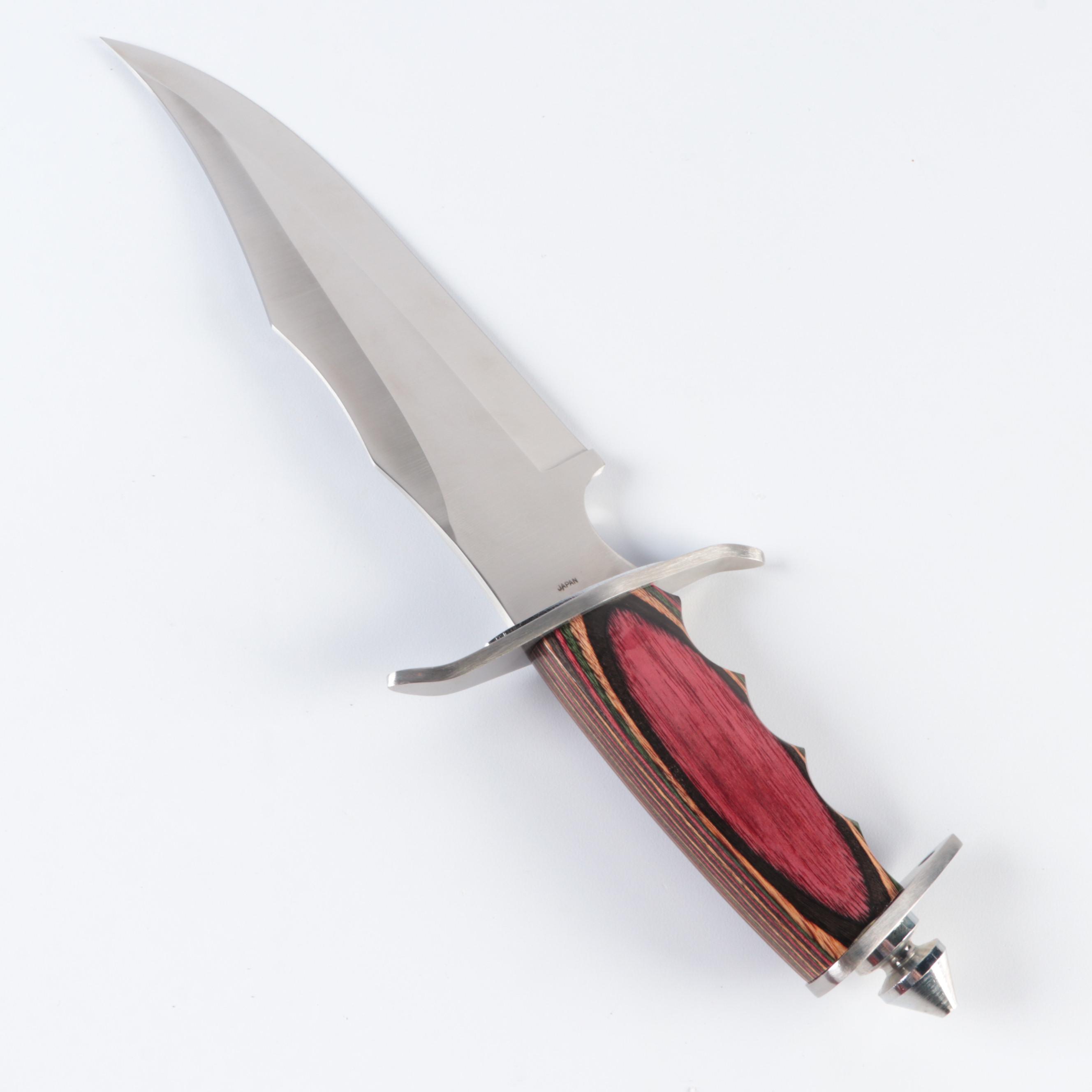 Frost Cutlery Howling Wolf Bowie Knife with Leather Scabbard | EBTH