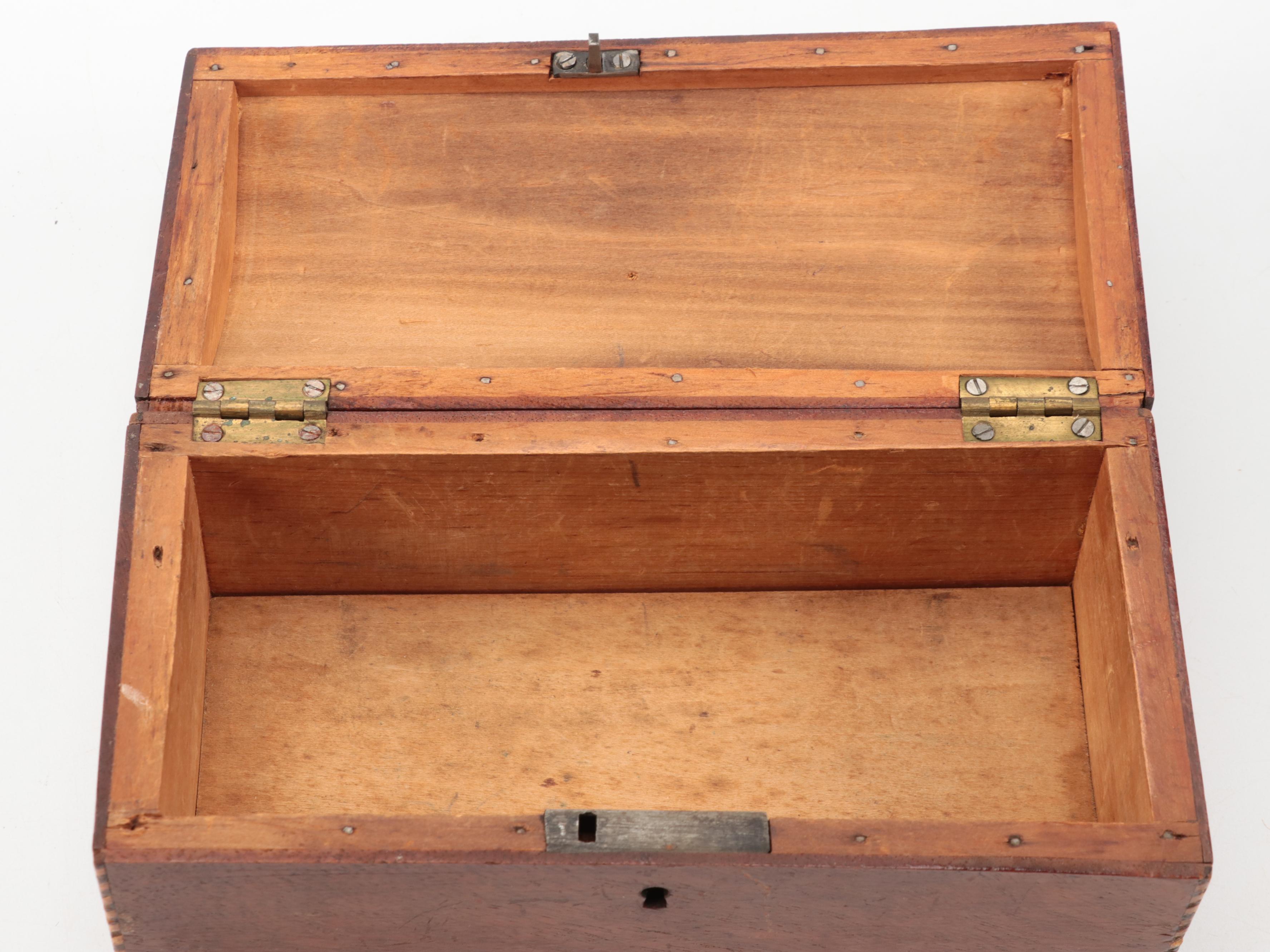 Mahogany Tea Caddies with Other Box with Barber Pole Inlay, 19th ...