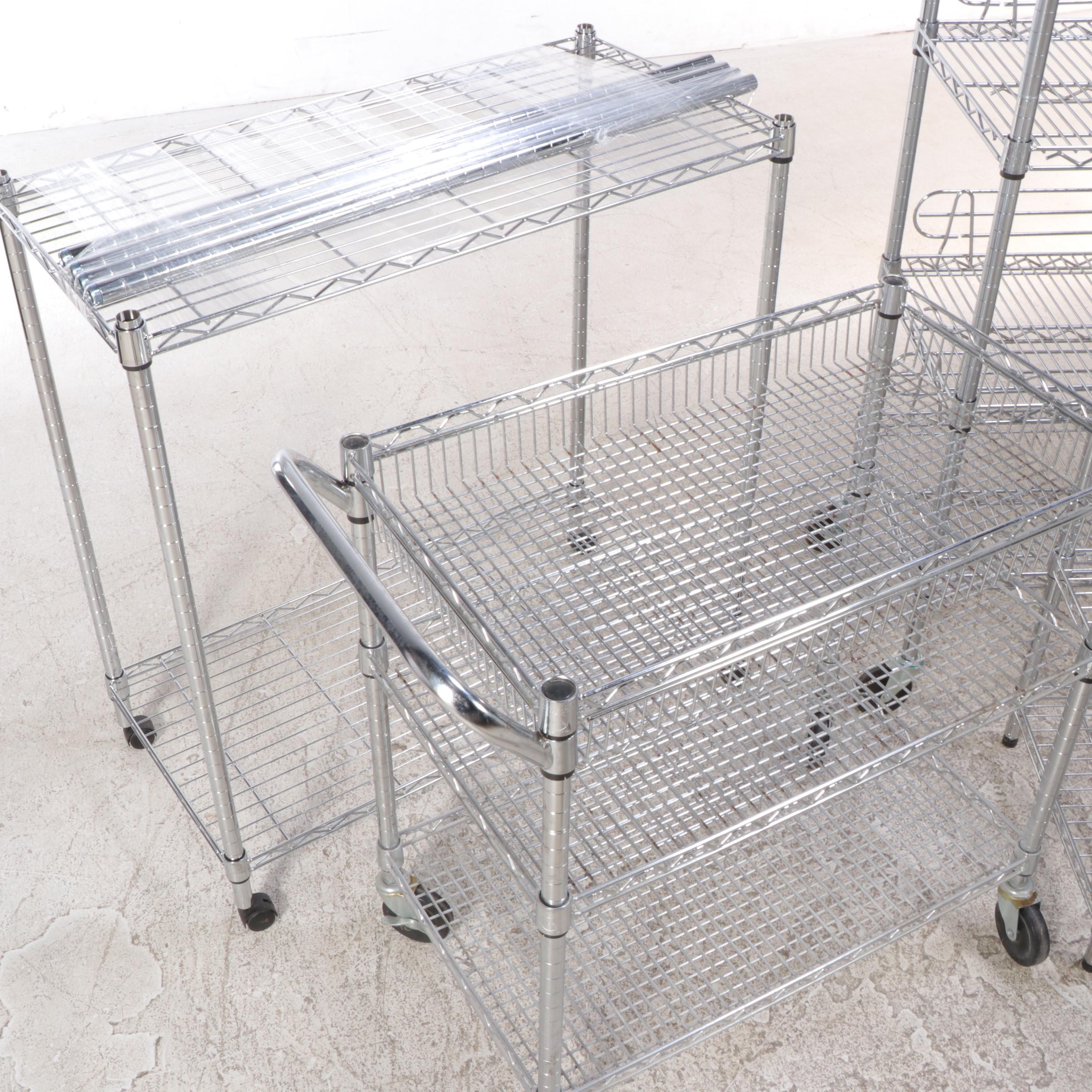 Chrome Wire Shelving Units and Rolling Carts | EBTH