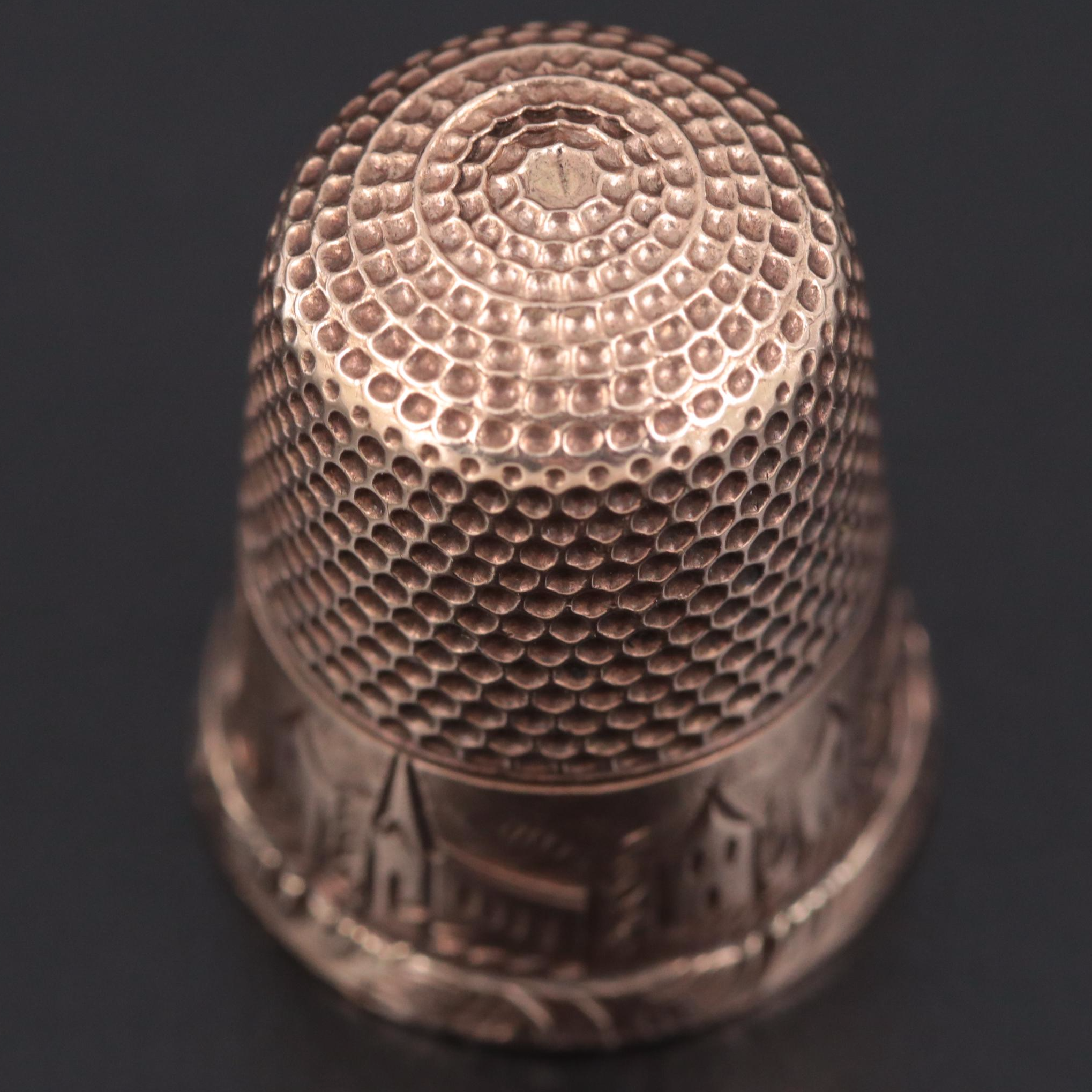 Victorian Chased Gilt Metal Thimble, Late 19th Century | EBTH