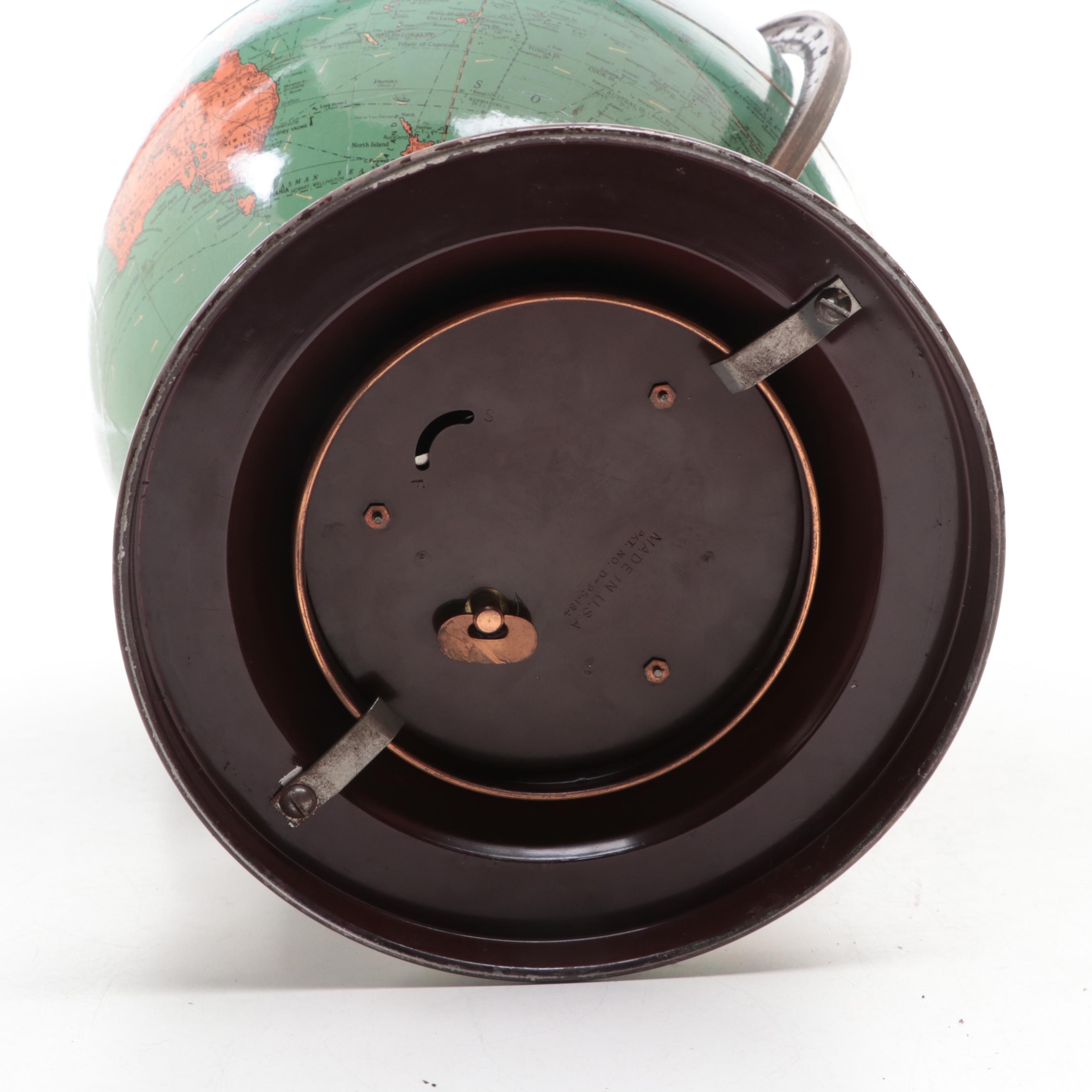 Replogle 10" Standard Desk Globe with World Clock, Mid-20th Century | EBTH